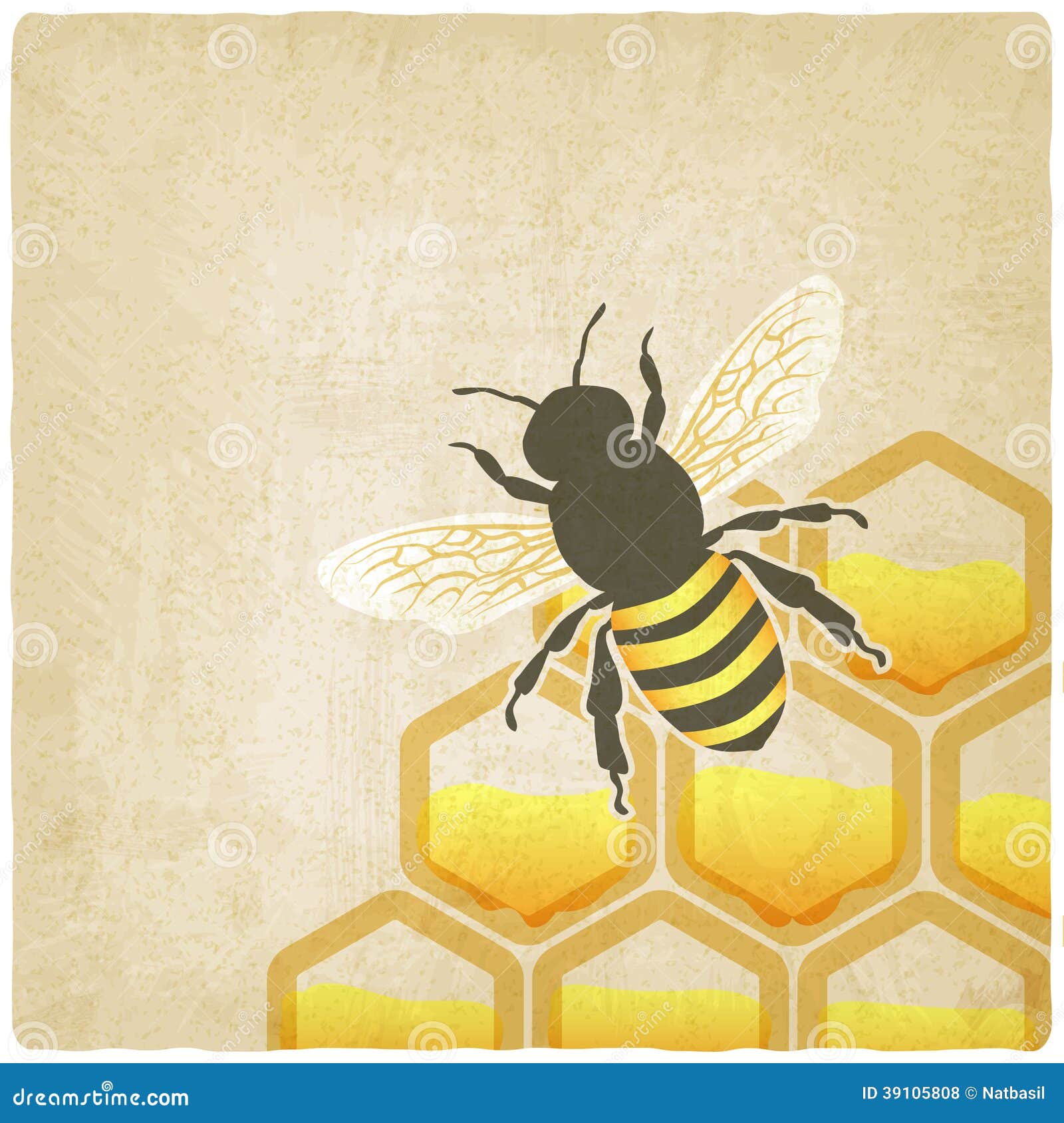 Fondo Del Favo Dell'ape Vecchio Illustrazione Vettoriale ...