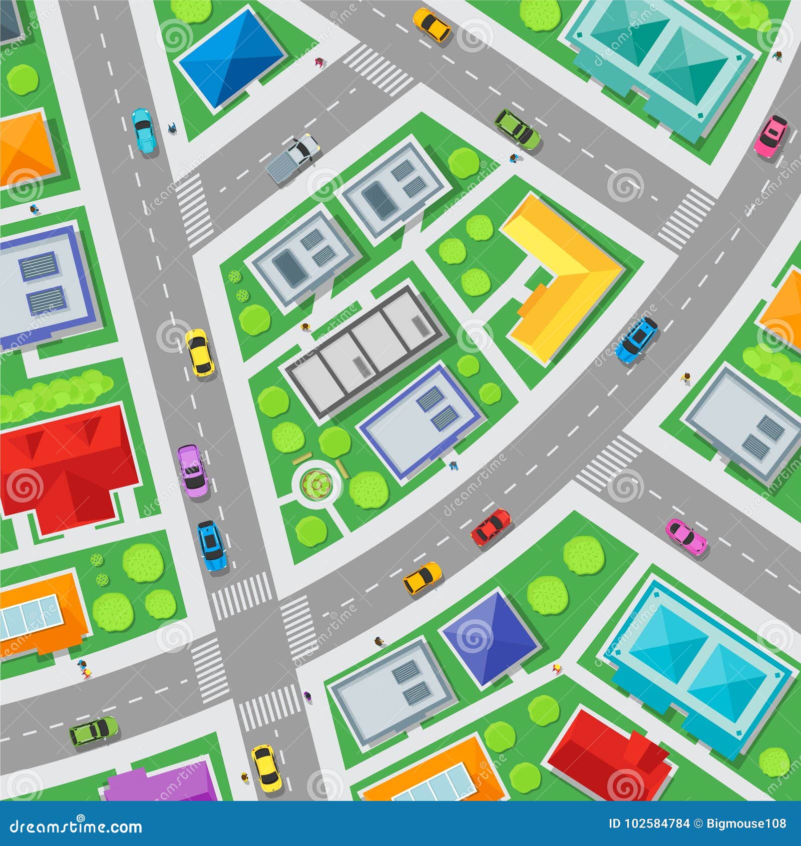 Fondo Del Mapa De Calles De La Ciudad De La Visión Superior Vector ...