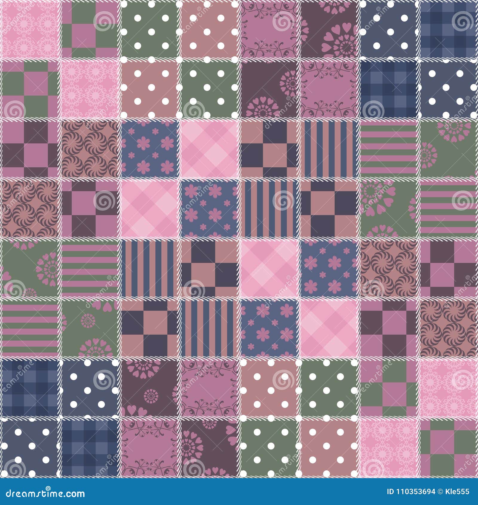 Fondo Del Remiendo Con Diversos Modelos Ilustración del Vector ...