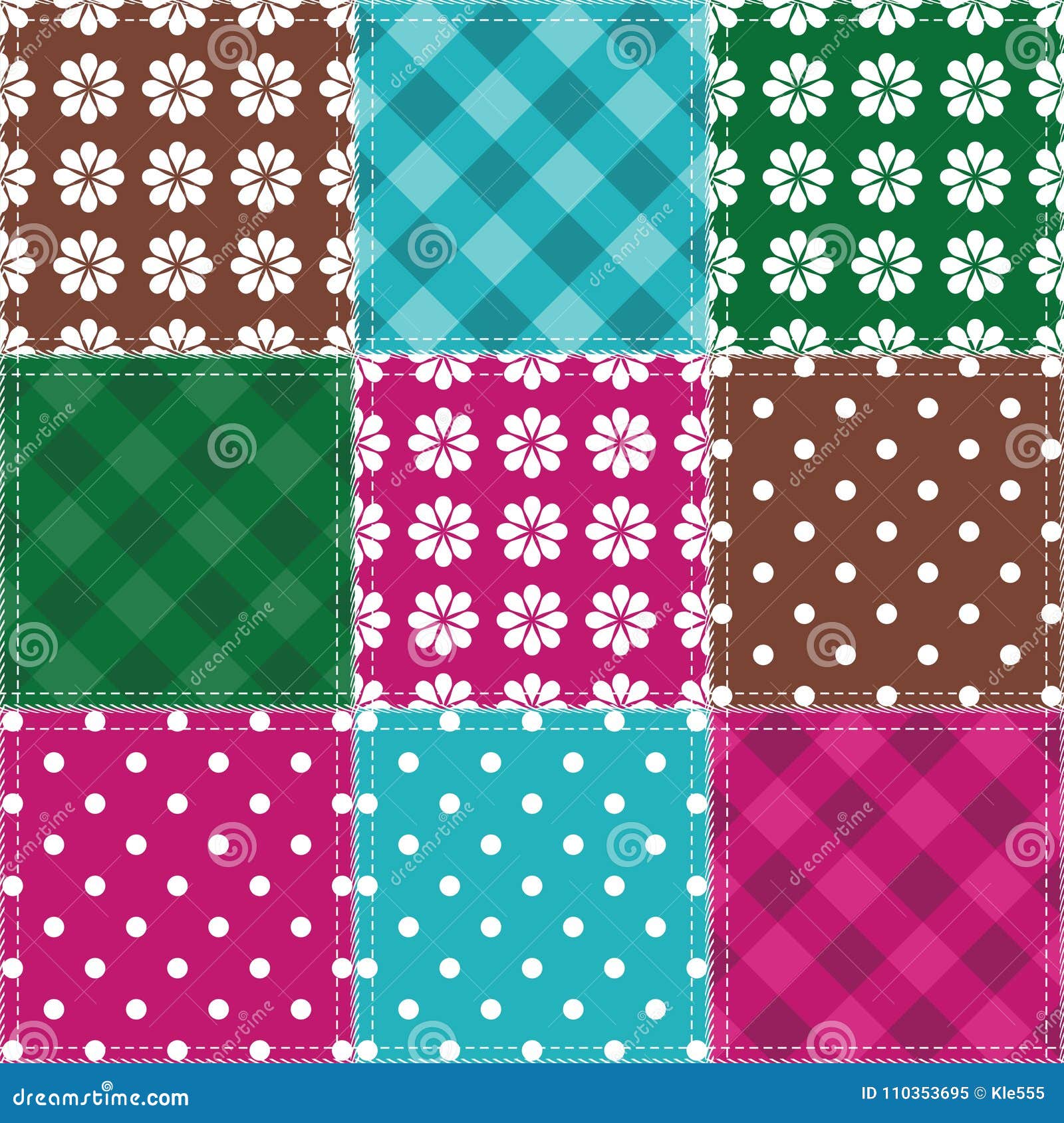 Fondo Del Remiendo Con Diversos Modelos Ilustración del Vector ...