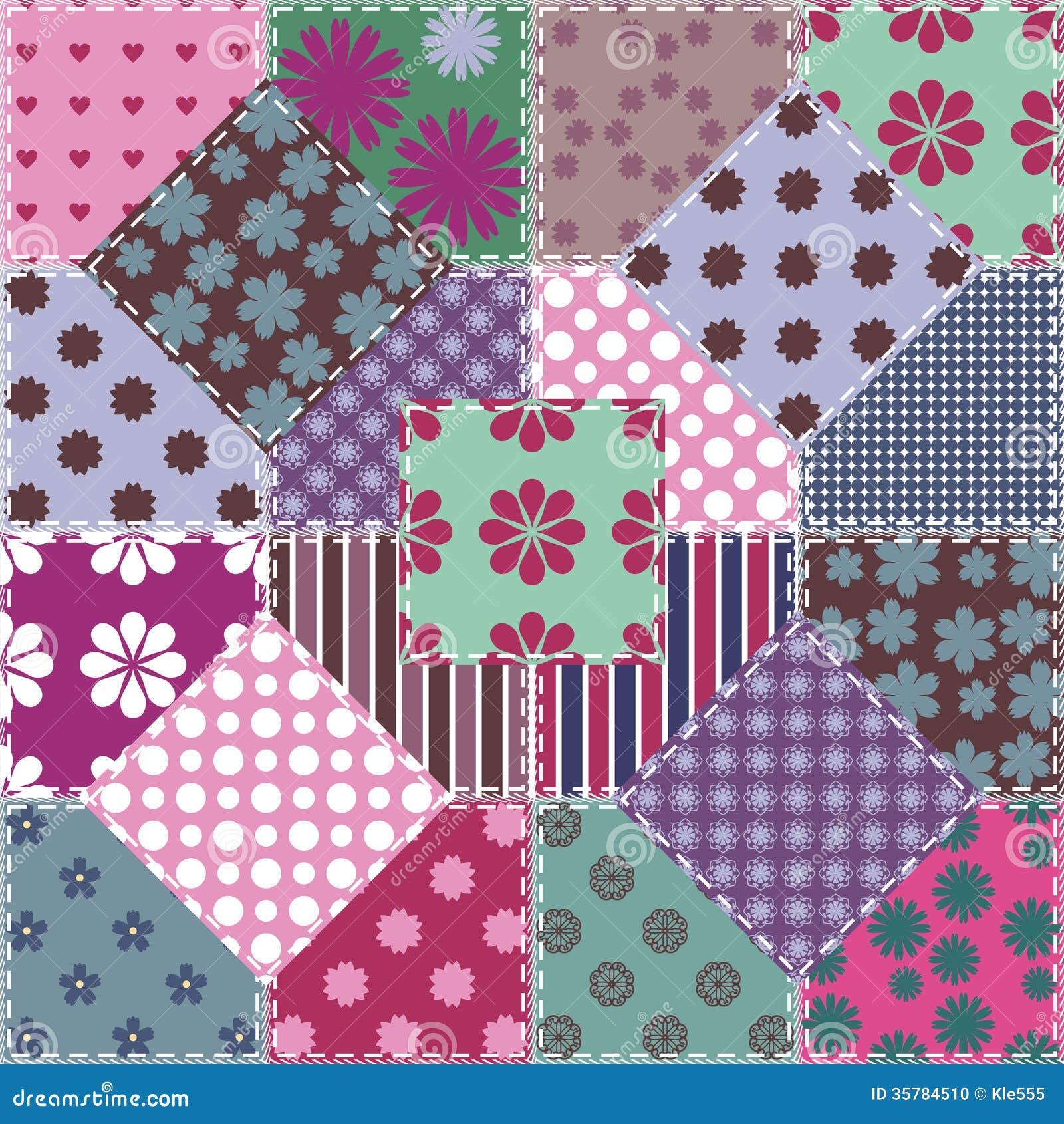 Fondo Del Remiendo Con Diversos Modelos Stock de ilustración ...