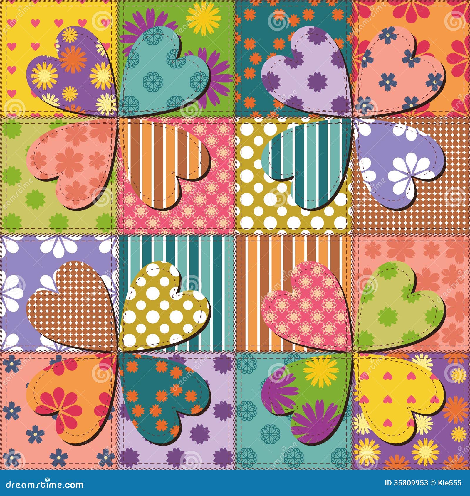 Fondo Del Remiendo Con Diversos Modelos Stock de ilustración ...