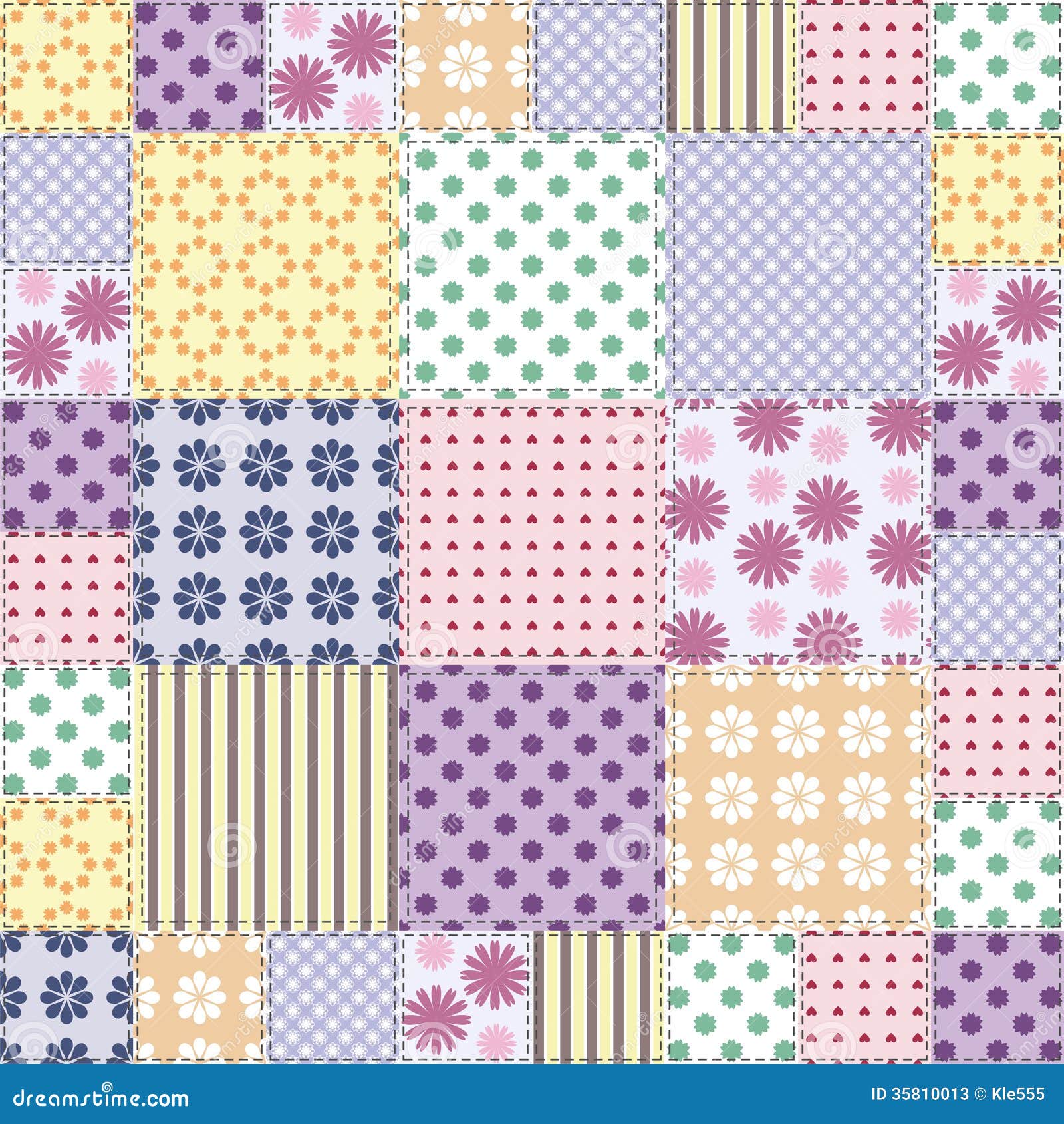 Fondo Del Remiendo Con Diversos Modelos Stock de ilustración ...