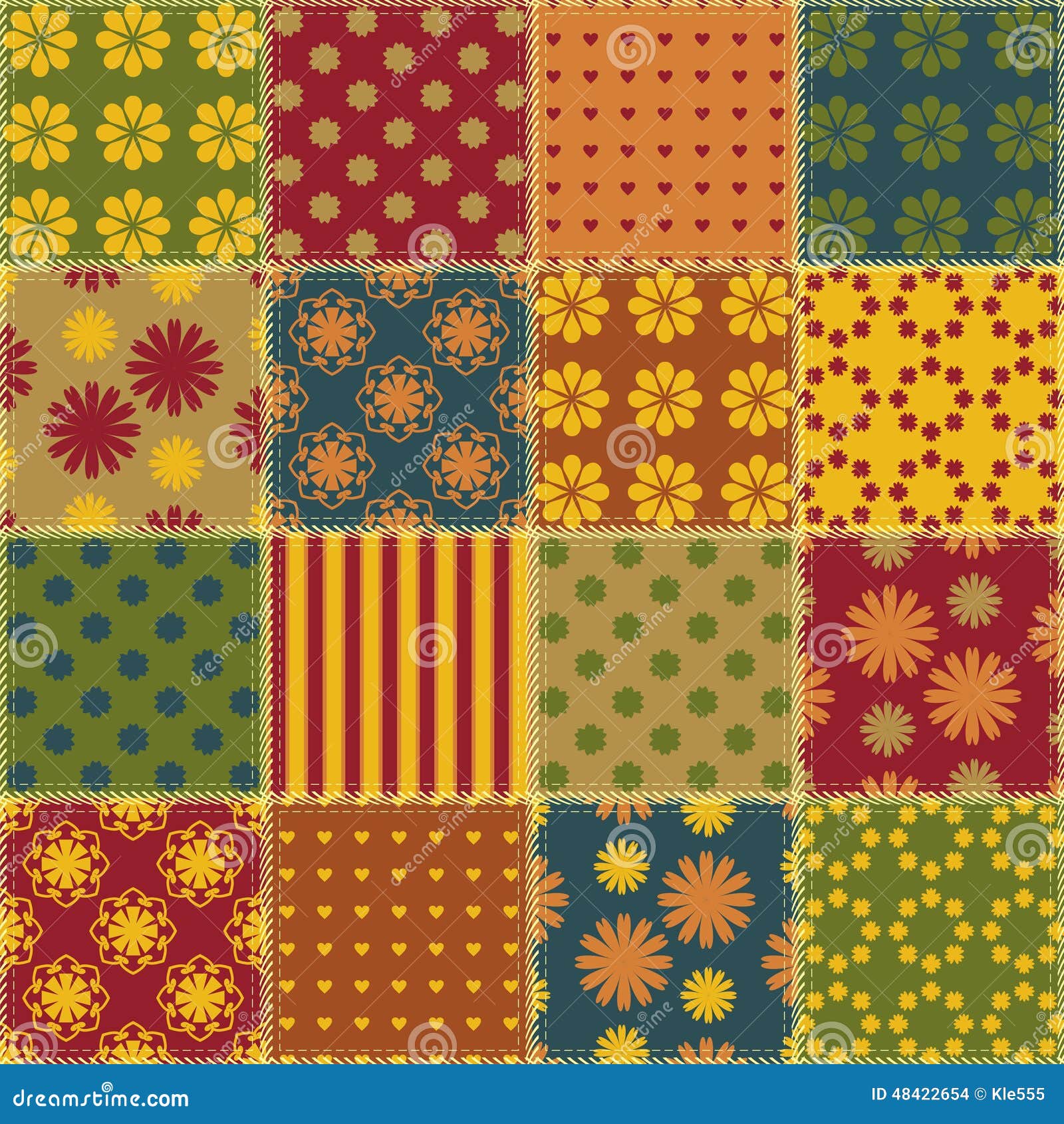 Fondo Del Remiendo Con Diversos Modelos Stock de ilustración ...