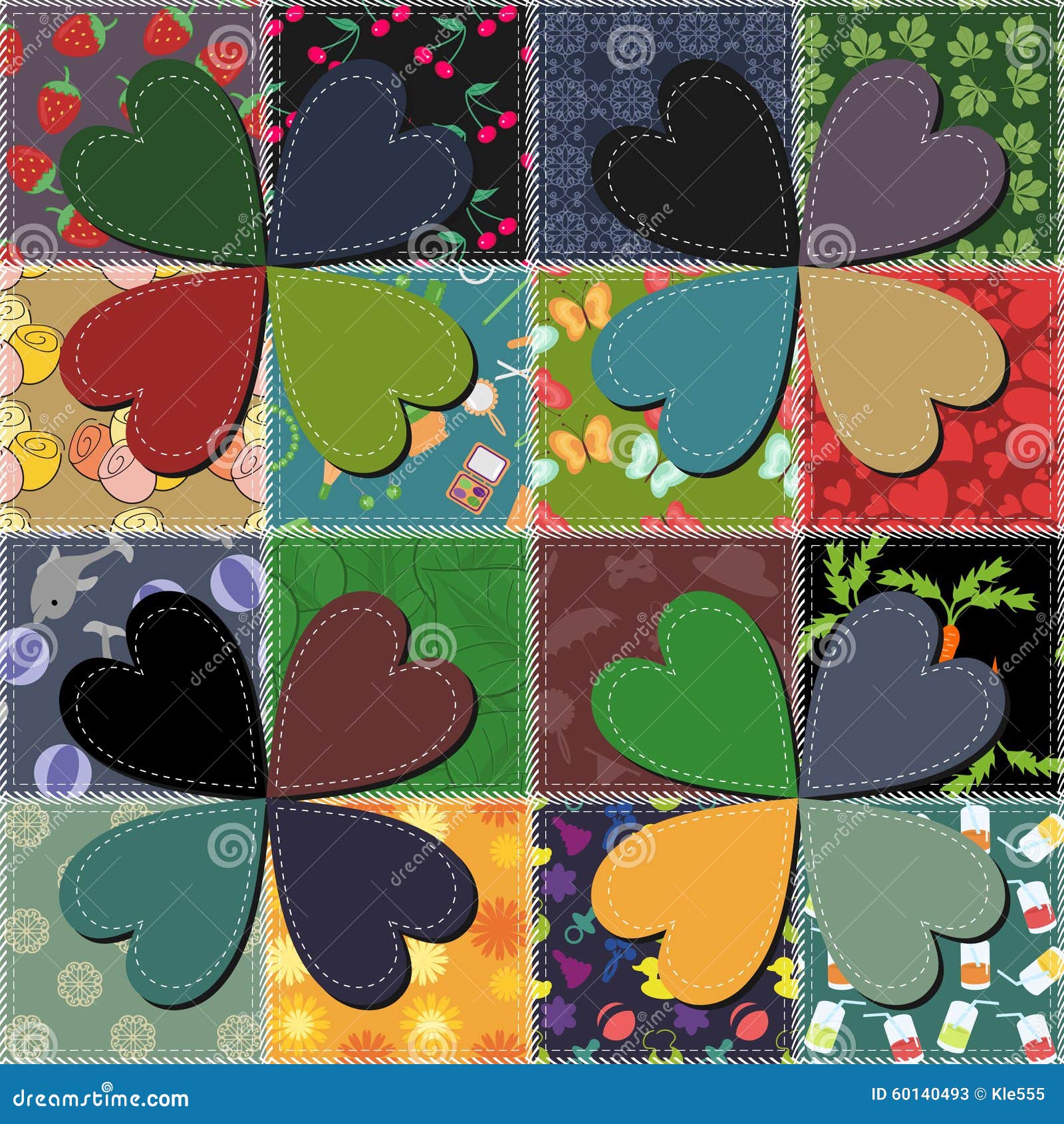 Fondo Del Remiendo Con El Marco Stock de ilustración - Ilustración de ...