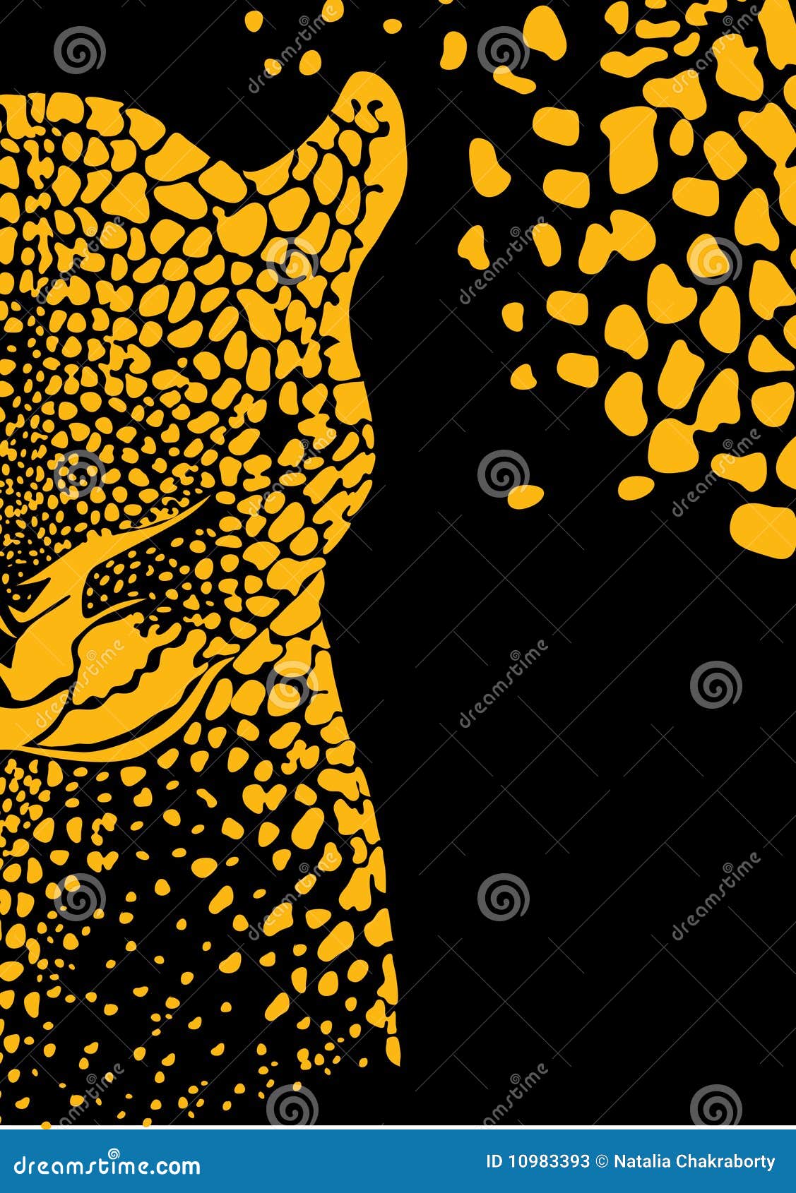 Fondo Del Vector Con El Leopardo Salvaje Ilustración del Vector ...