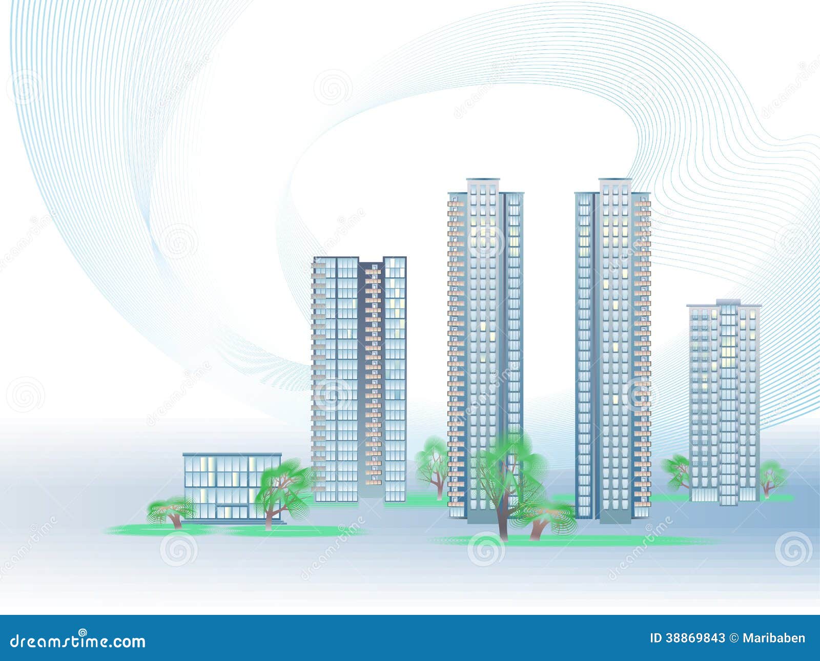 Fondo Del Vector Con Los Edificios Modernos Stock de ilustración ...