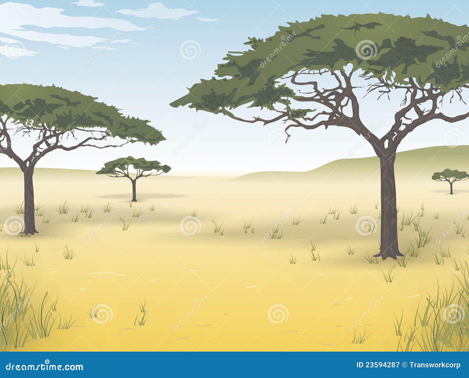 Fondo Del Vector De La Sabana Africana Ilustración del Vector ...