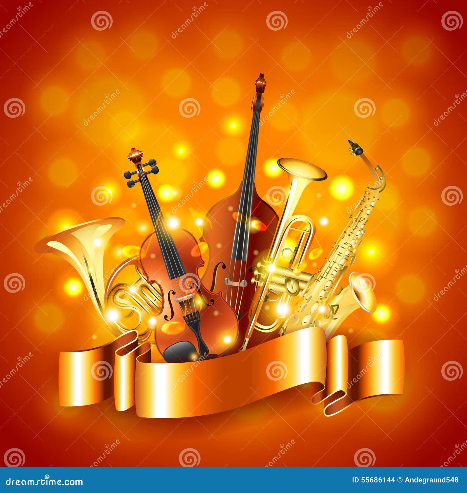 Fondo Del Vector De Los Instrumentos Musicales Ilustración del Vector ...