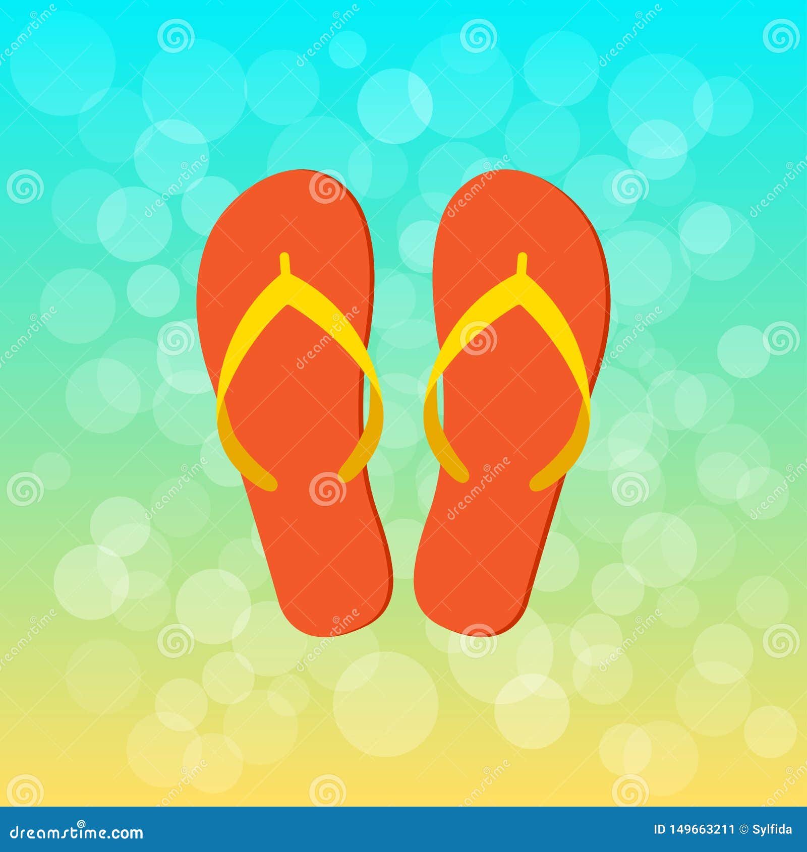 Fondo Del Verano Con Chancleta Anaranjada Vector Stock de ilustración ...