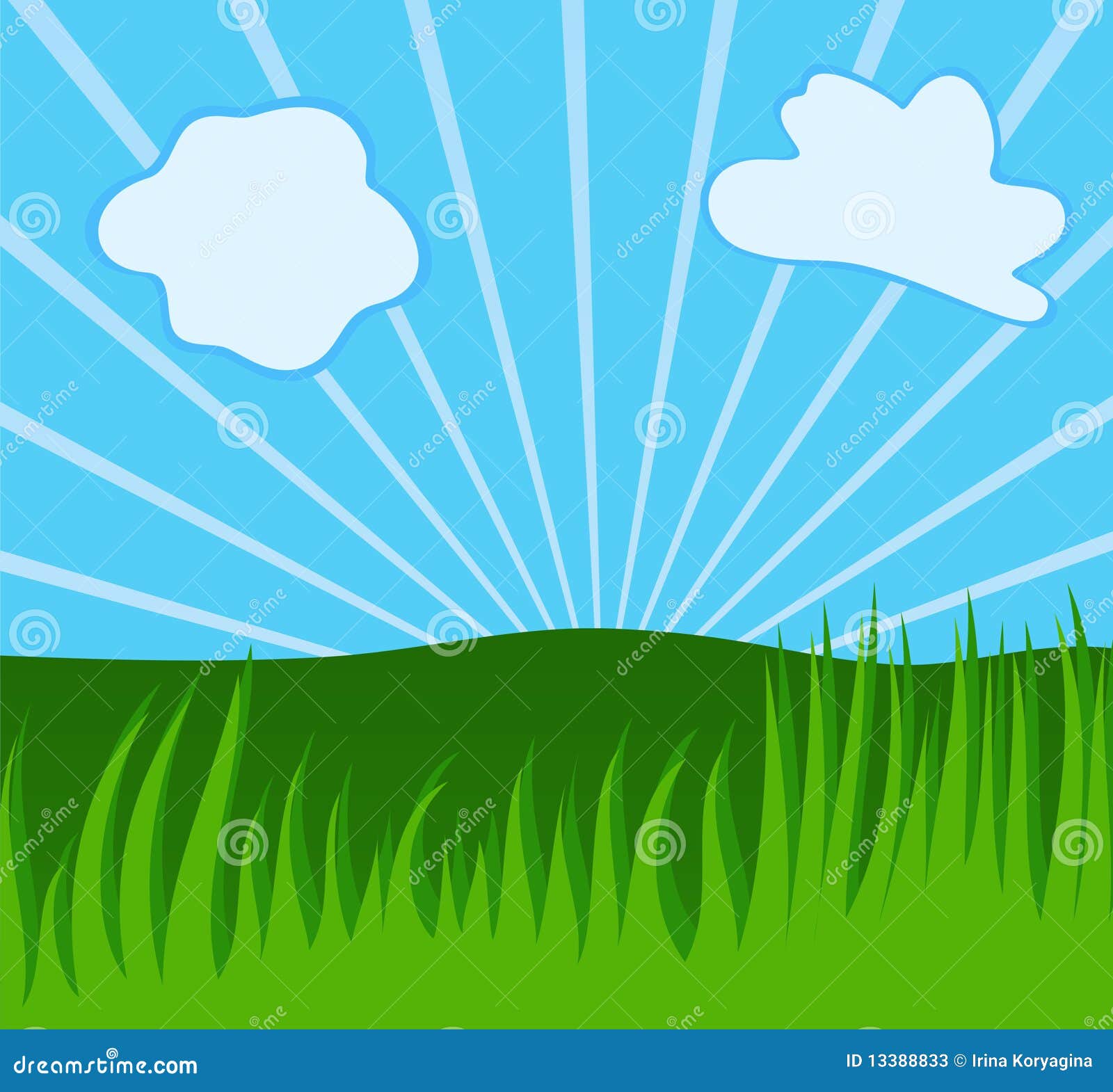 Fondo Del Verano Con La Hierba Ilustración del Vector - Ilustración de ...