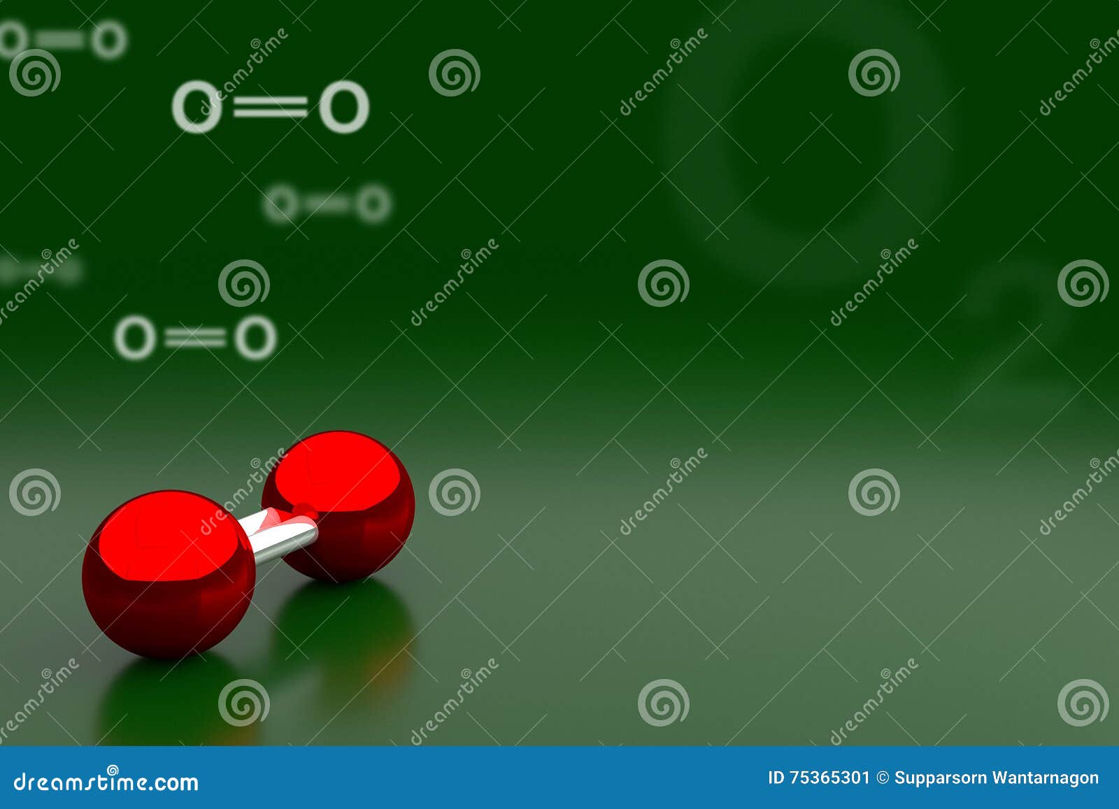 Fondo Della Molecola O2 O Dell'ossigeno, Rappresentazione 3D ...