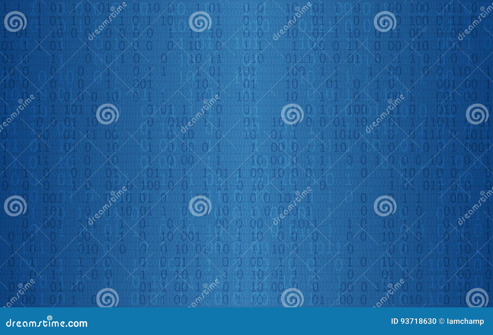 Fondo Digitale Astratto Con Il Modello Di Codice Binario Su Colore Blu ...