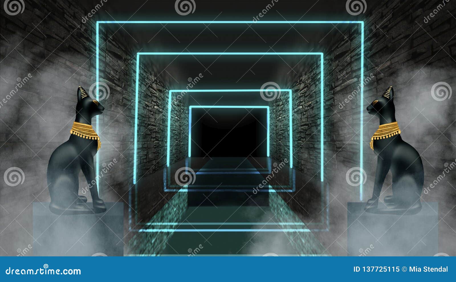 Fondo Egipcio Del Asbstract, Diosa De Egipto Bastet Stock de ...