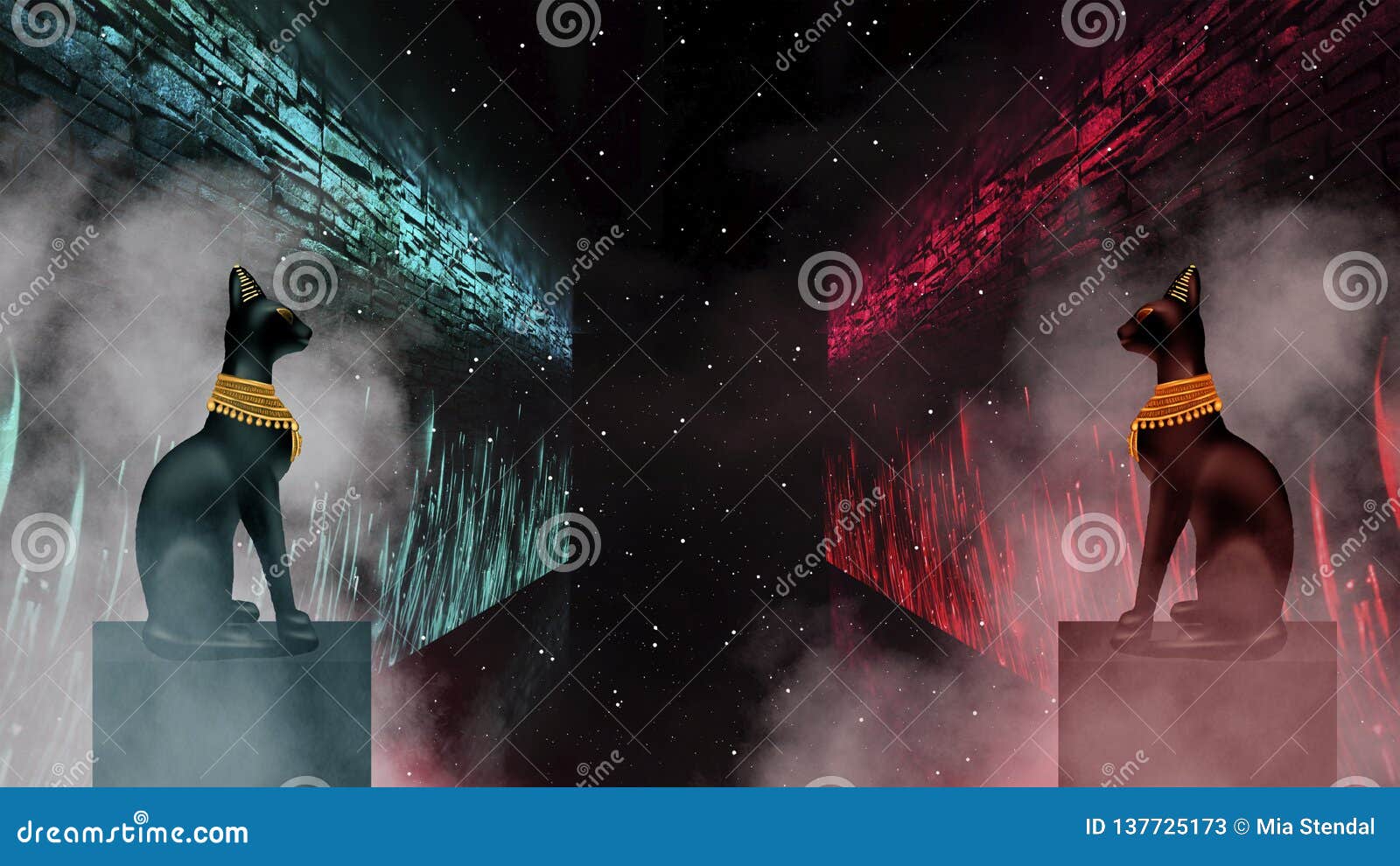 Fondo Egipcio Del Asbstract, Diosa De Egipto Bastet Stock de ...