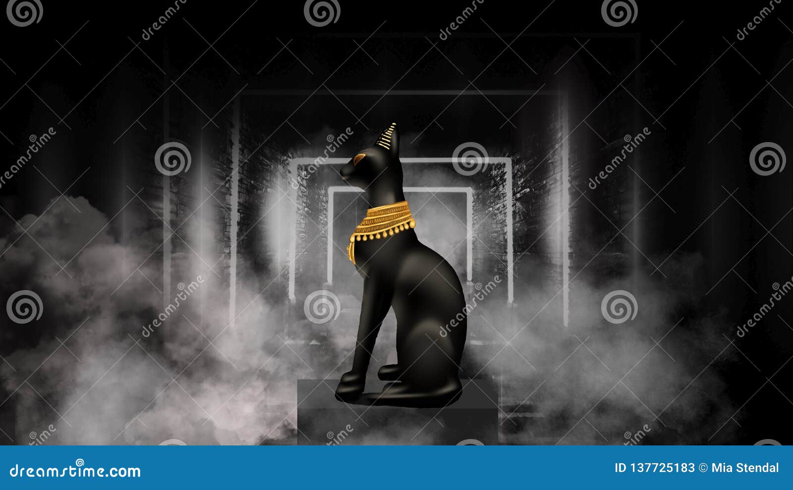 Fondo Egipcio Del Asbstract, Diosa De Egipto Bastet Stock de ...