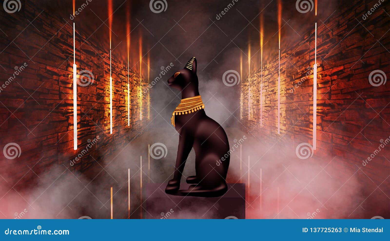 Fondo Egipcio Del Asbstract, Diosa De Egipto Bastet Stock de ...