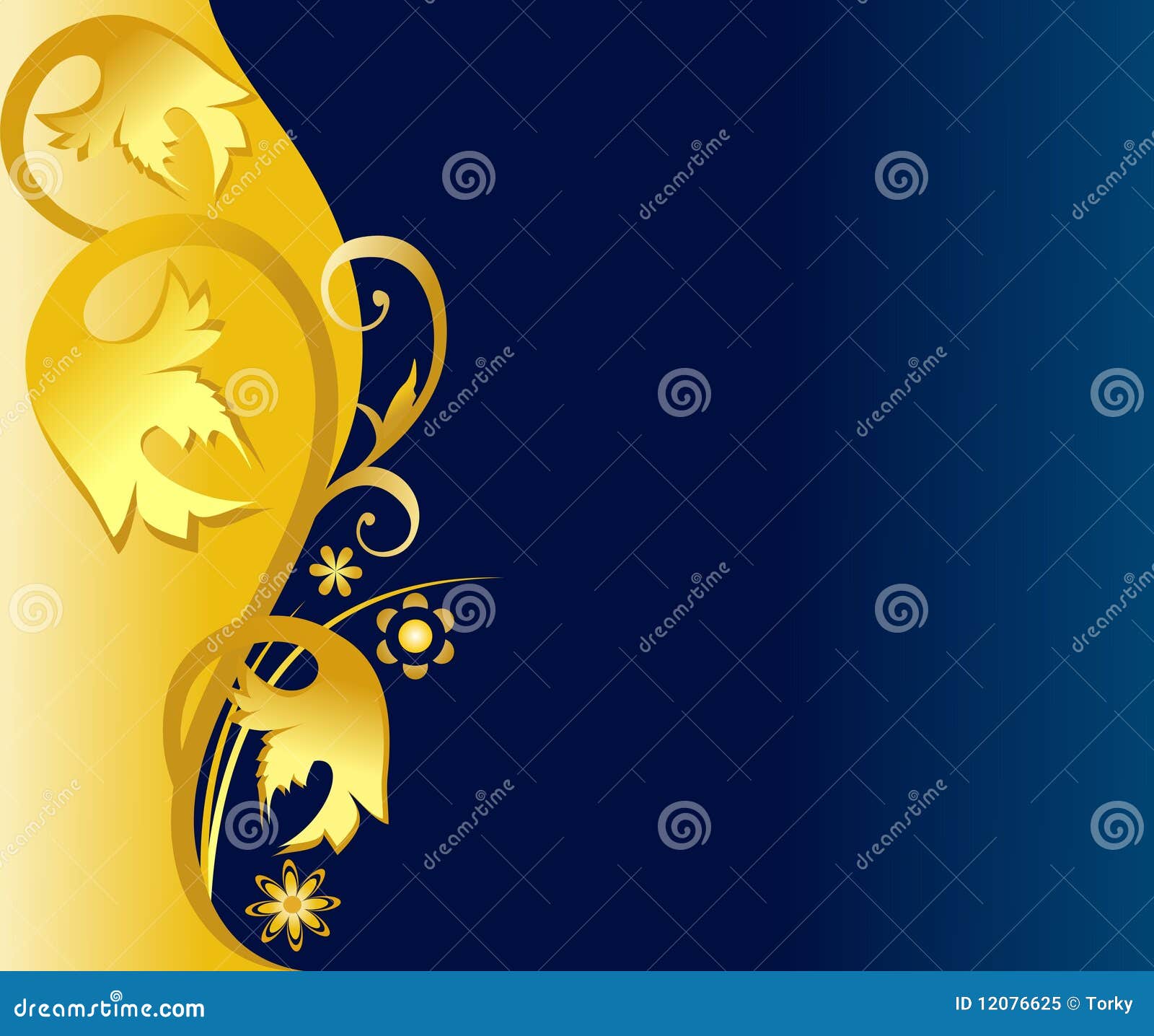 Fondo elegante azul de oro stock de ilustración. Ilustración de follaje ...