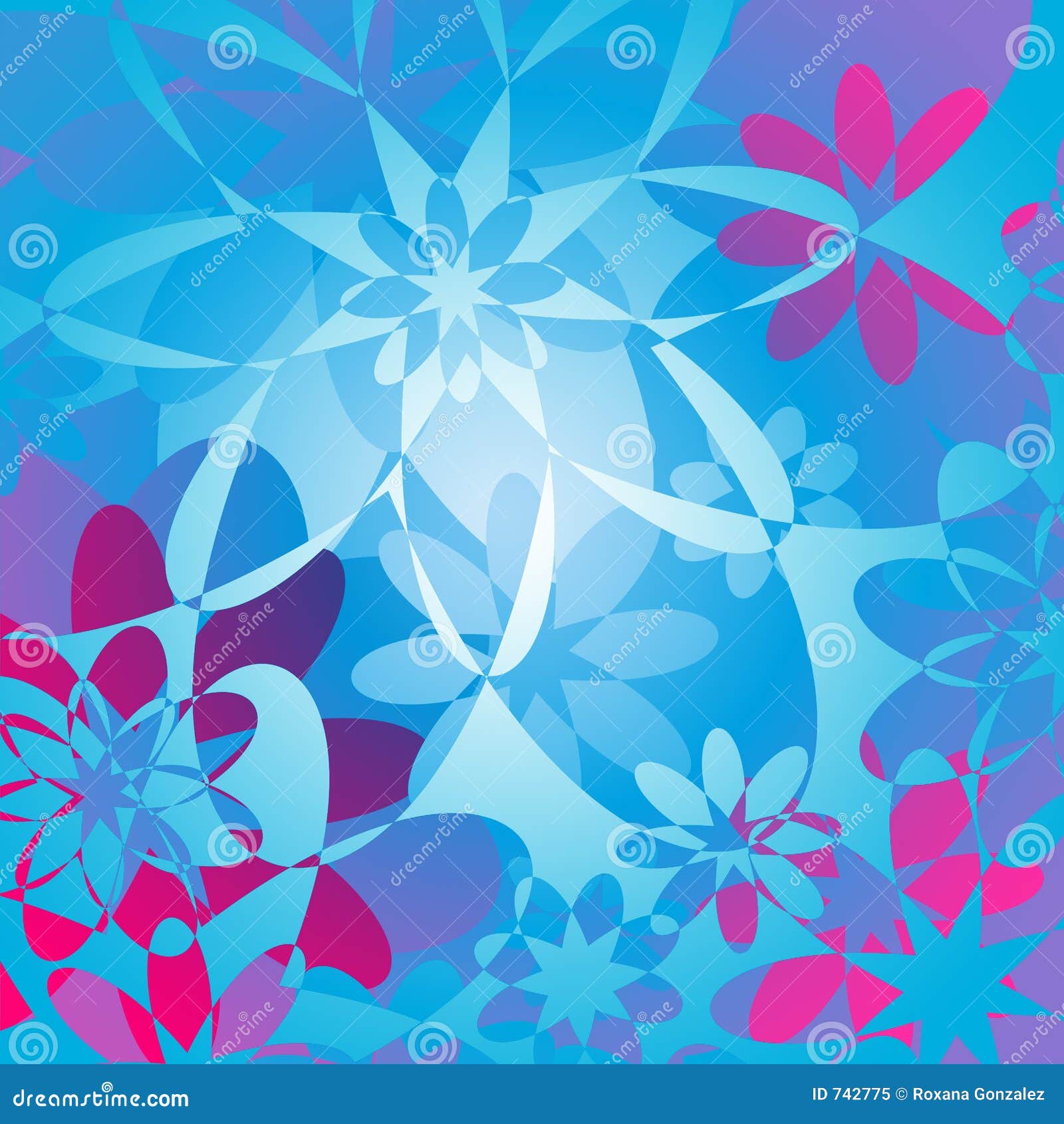 Fondo Floral - Color De Rosa Y Azul Stock de ilustración - Ilustración ...