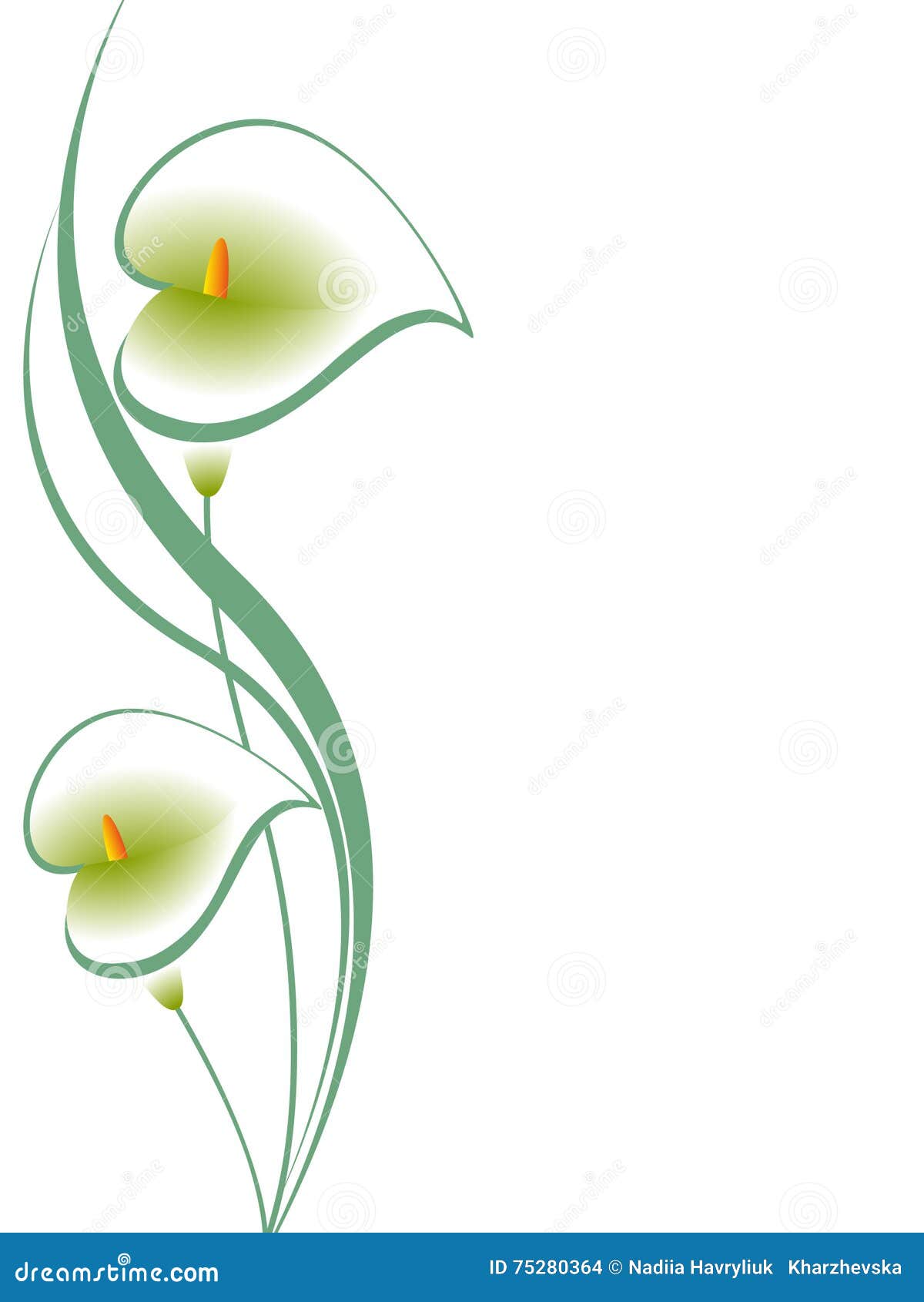 Fondo Floral Con Las Calas, Elemento Del Diseño Ilustración del Vector ...