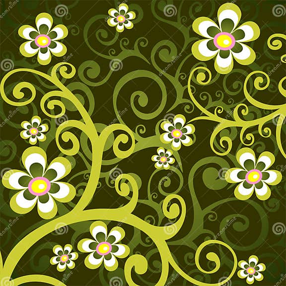 Fondo floral verde ilustración del vector. Ilustración de modelo - 15799359