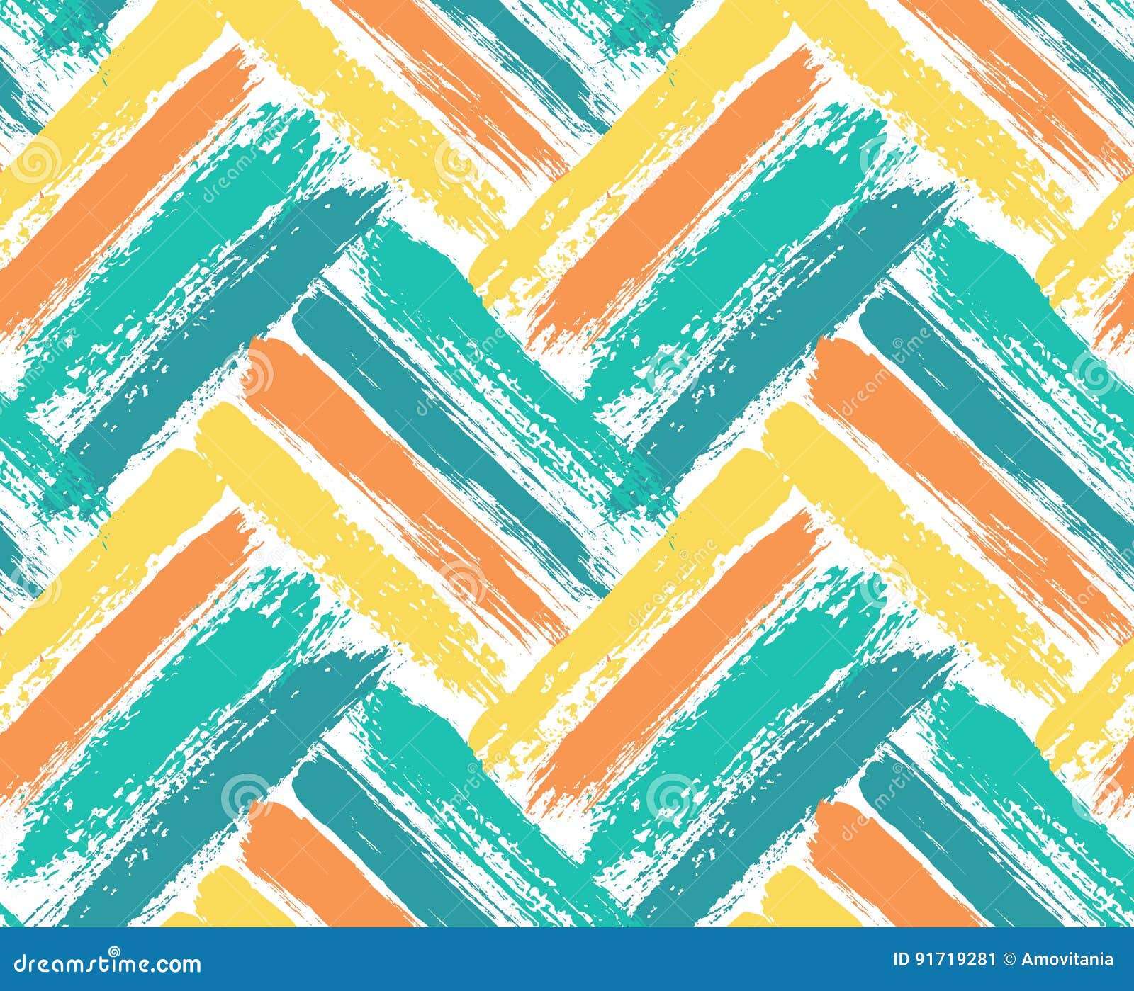 Fondo Giallo Blu Dipinto Del Modello Di Chevron Illustrazione ...