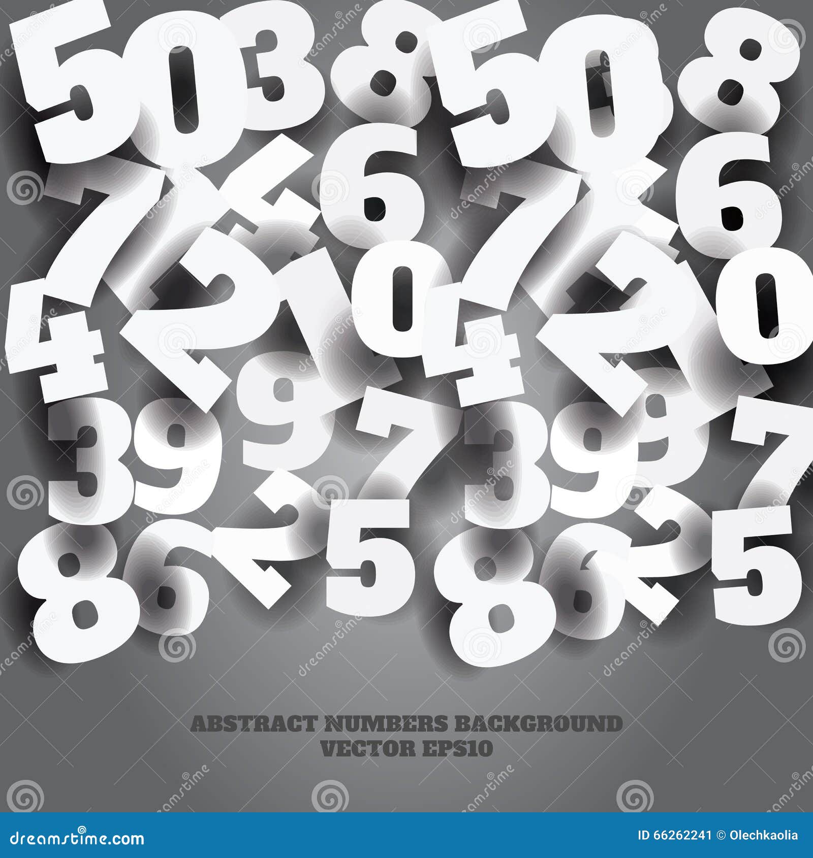 Fondo Gris Abstracto Del Vector Con Los Números 3d Ilustración del ...