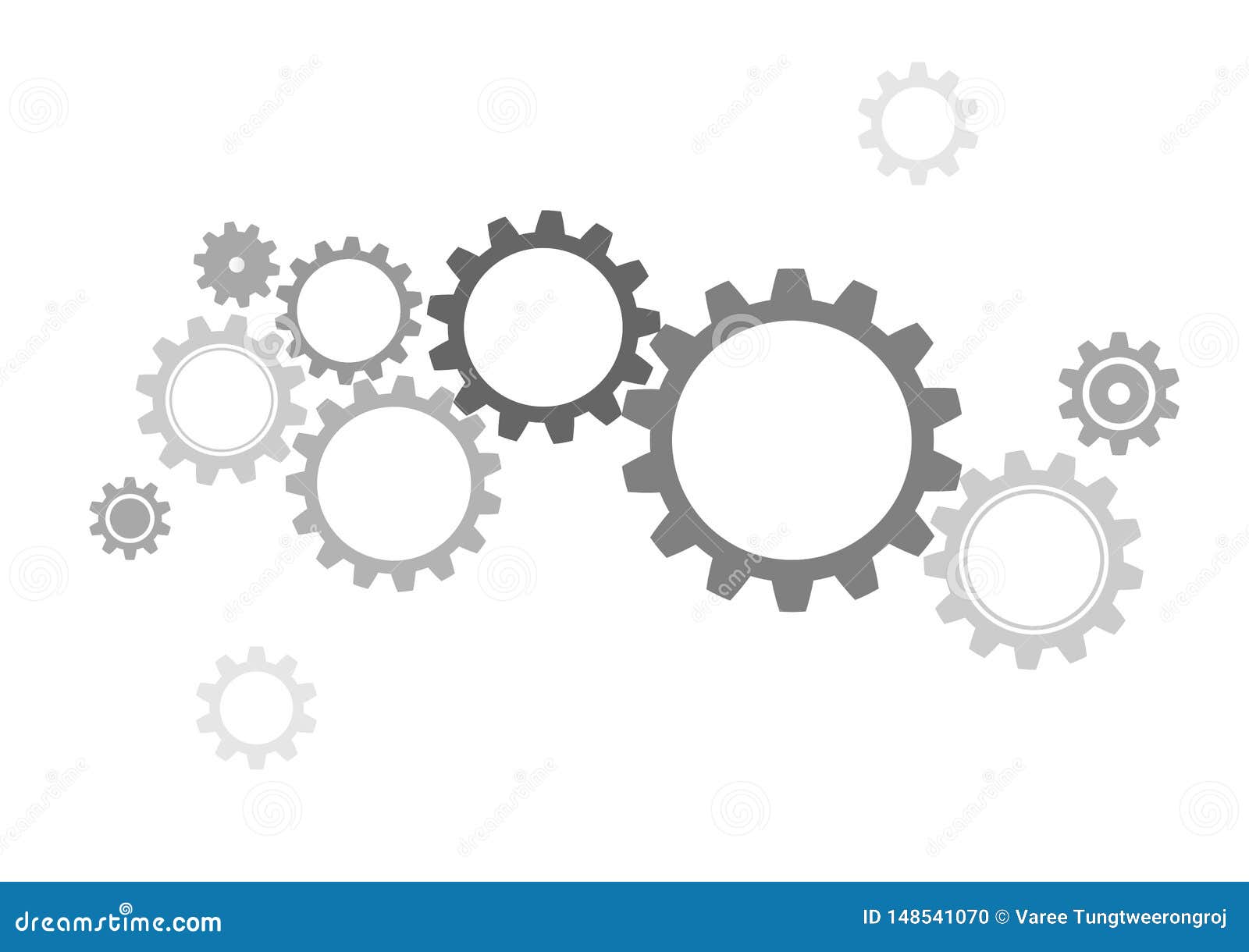 Fondo Gris Del Vector De Las Ruedas De Engranaje Ilustración del Vector ...
