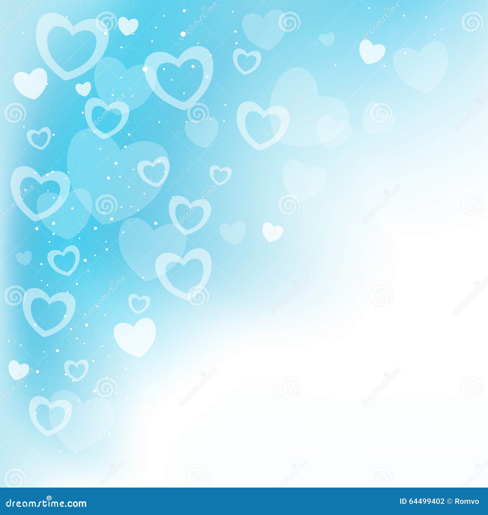 Fondo Ideal Del Azul De Los Corazones Ilustración del Vector ...