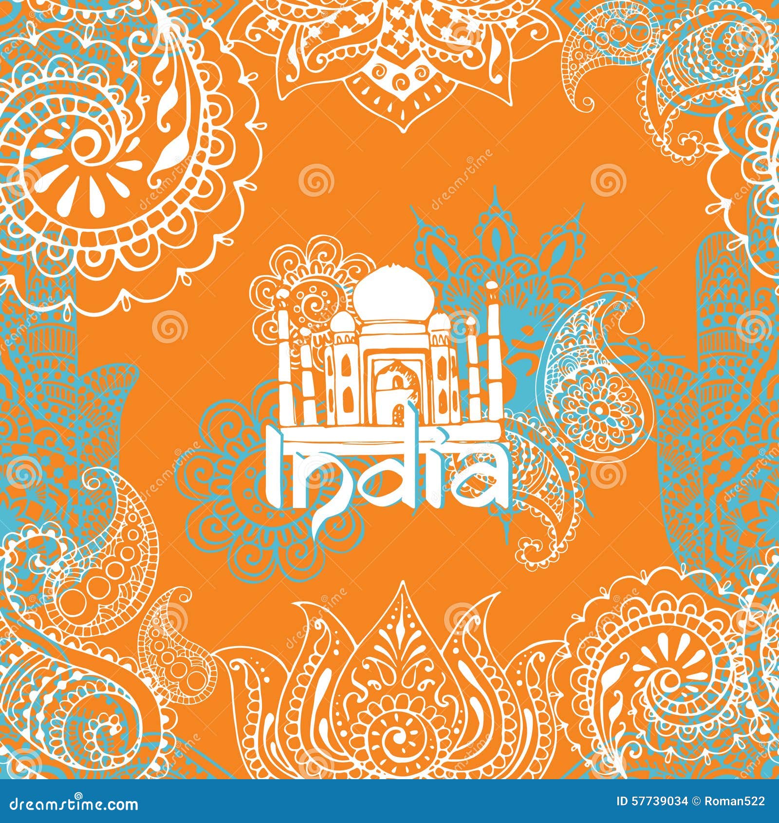 Fondo Luminoso Con I Modelli Indiani Illustrazione Vettoriale ...