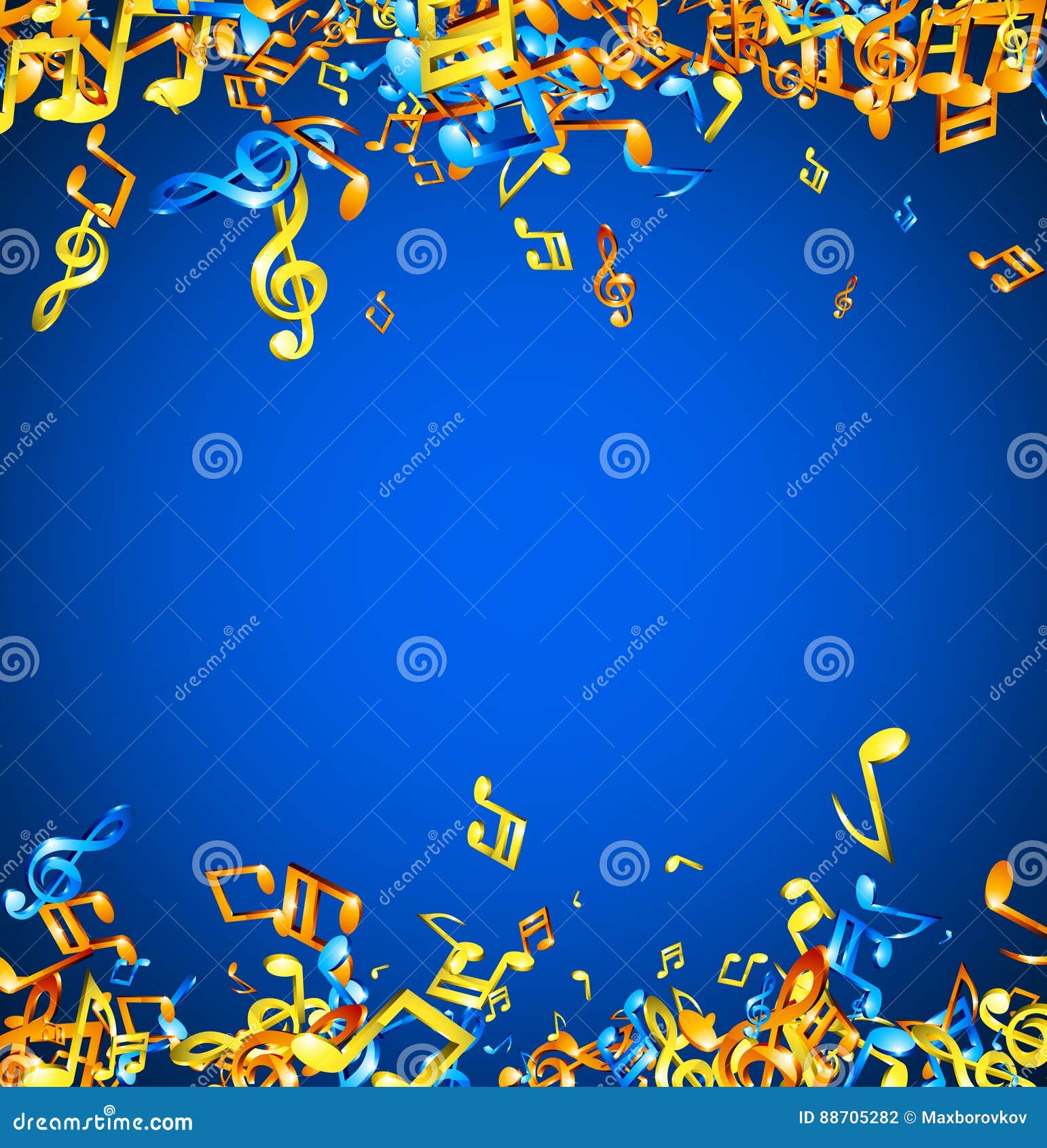 Fondo Musical Azul Con Las Notas Ilustración del Vector - Ilustración ...