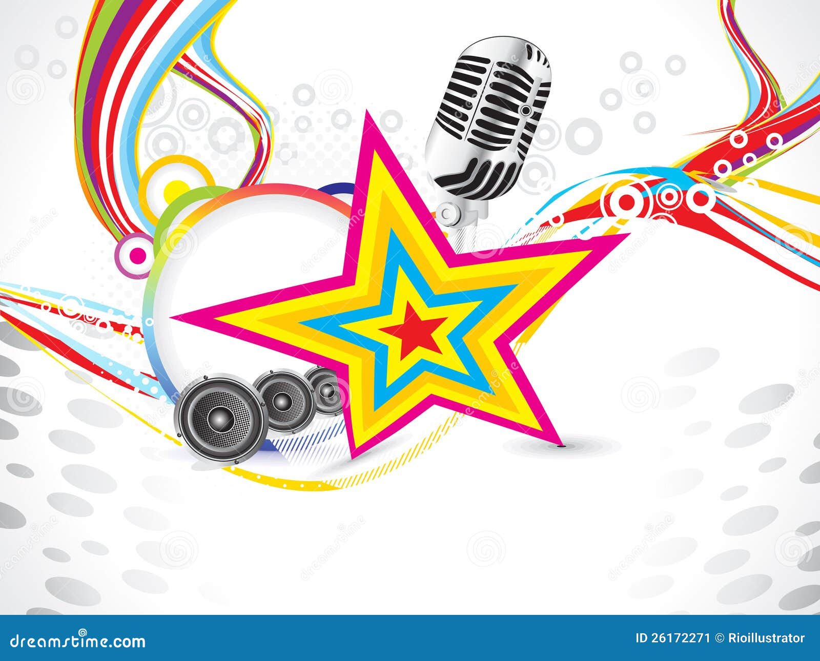 Fondo Musical Colorido Abstracto Con La Estrella Ilustración del Vector ...