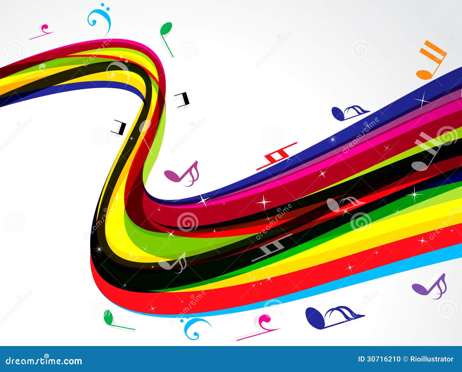 Fondo Musical Colorido Abstracto De La Onda Ilustración del Vector ...