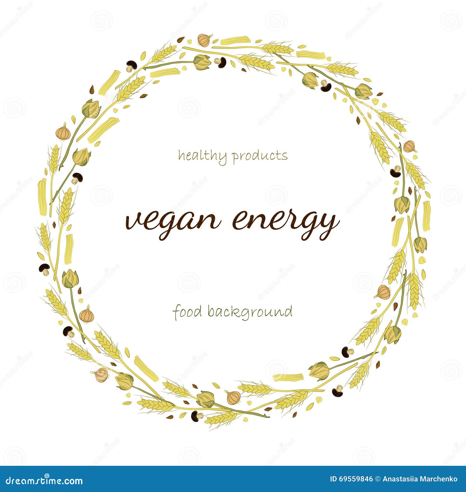 Fondo Ocre Del Círculo De La Comida Ilustración del Vector ...