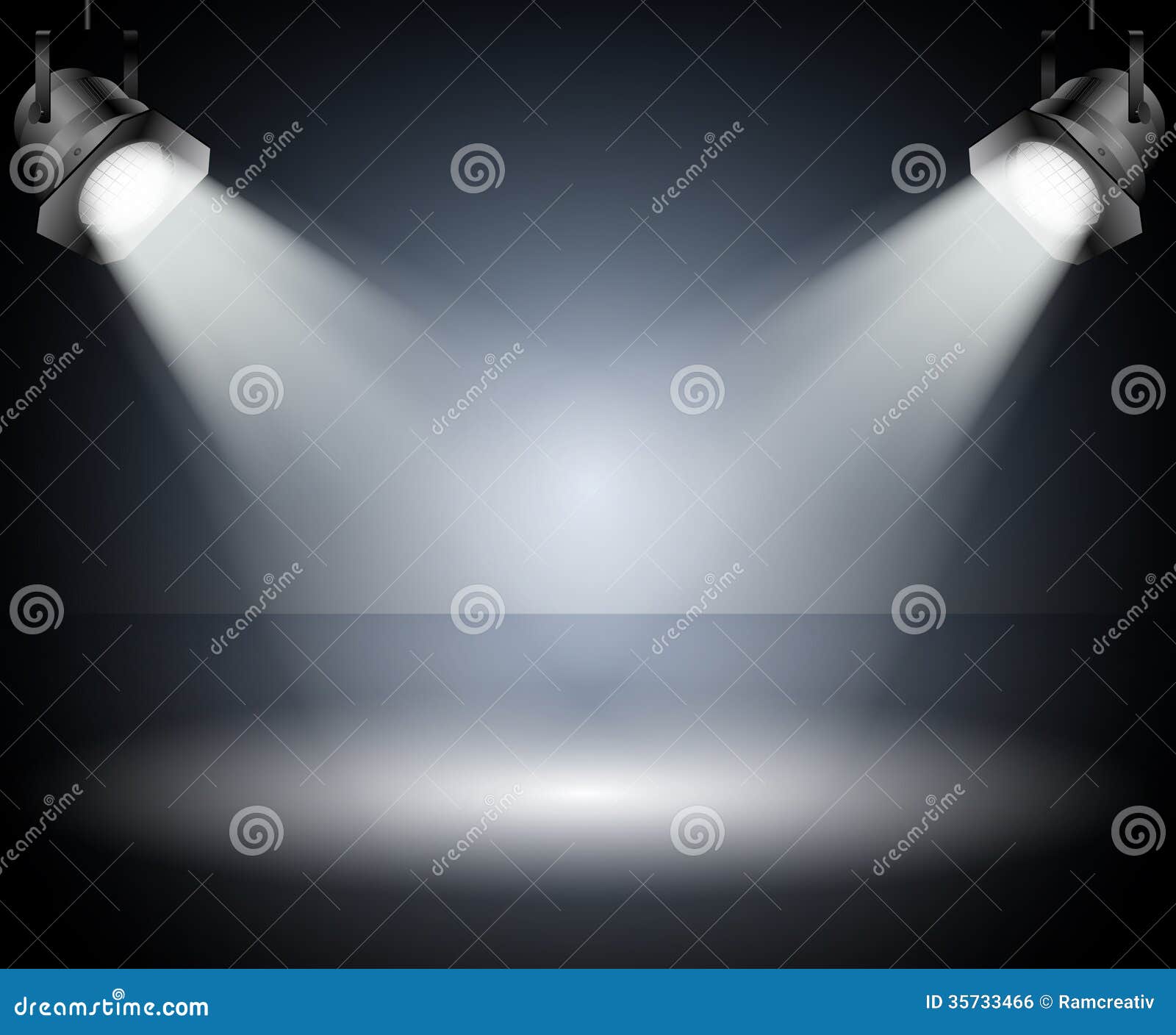 Fondo Oscuro Con Los Proyectores. Estudio. Ilustración del Vector ...