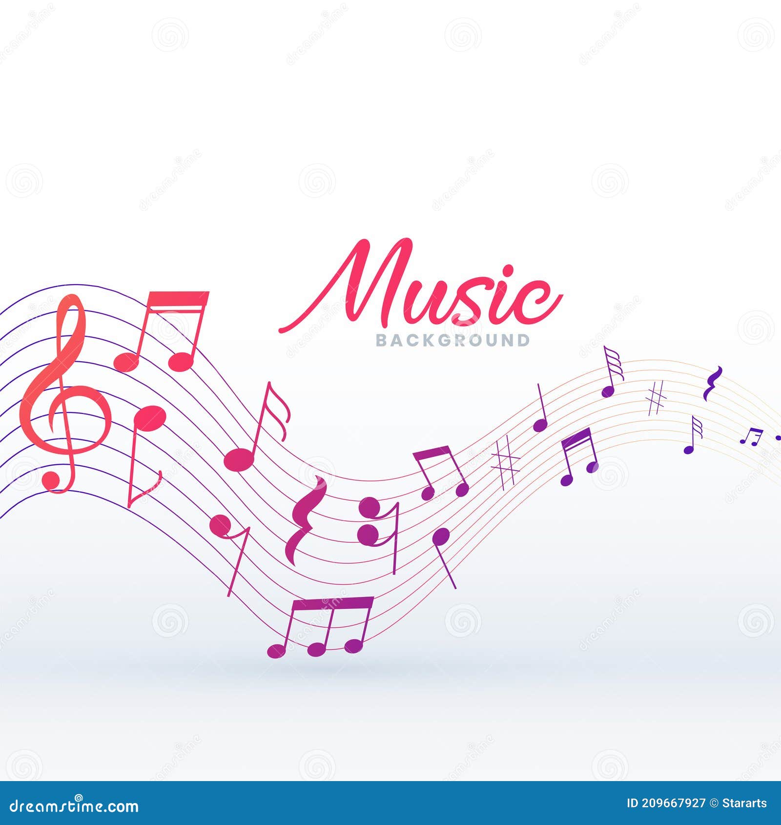 Fondo Pentagrama Musical Con Notas De Sonido Ilustración del Vector ...