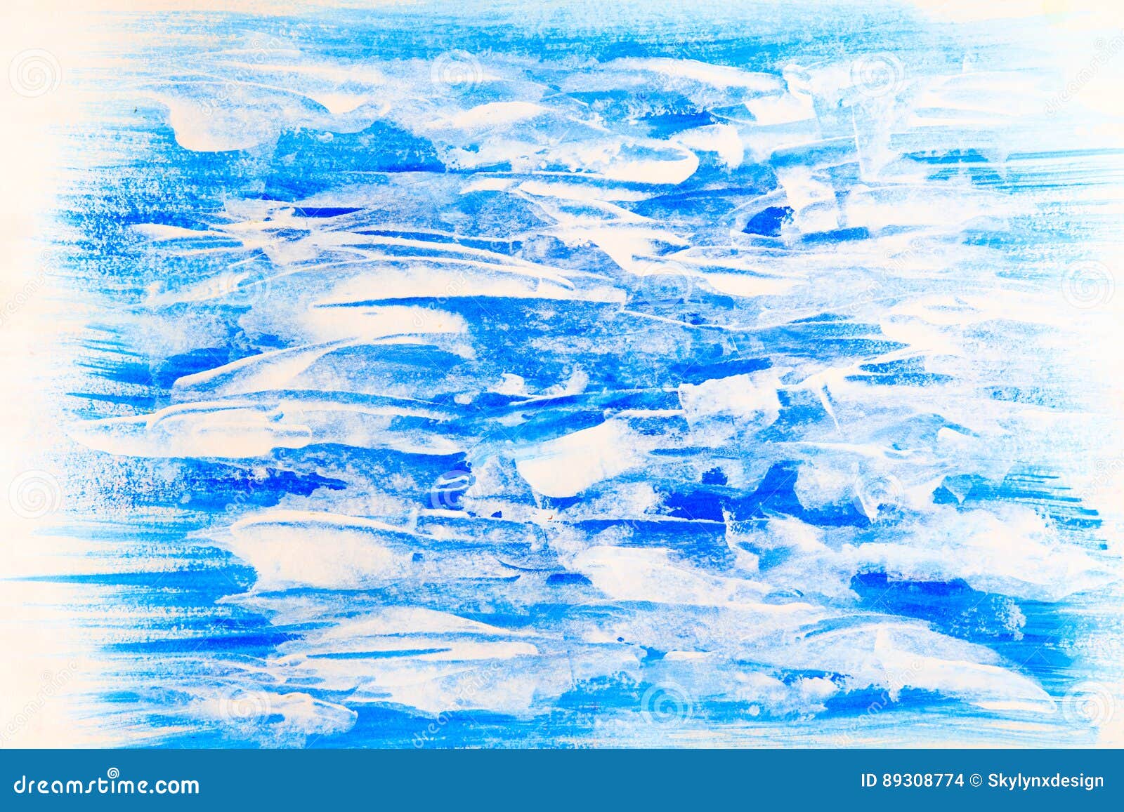 Fondo Pintado Horizontal Azul Y Blanco De La Textura Foto de archivo ...