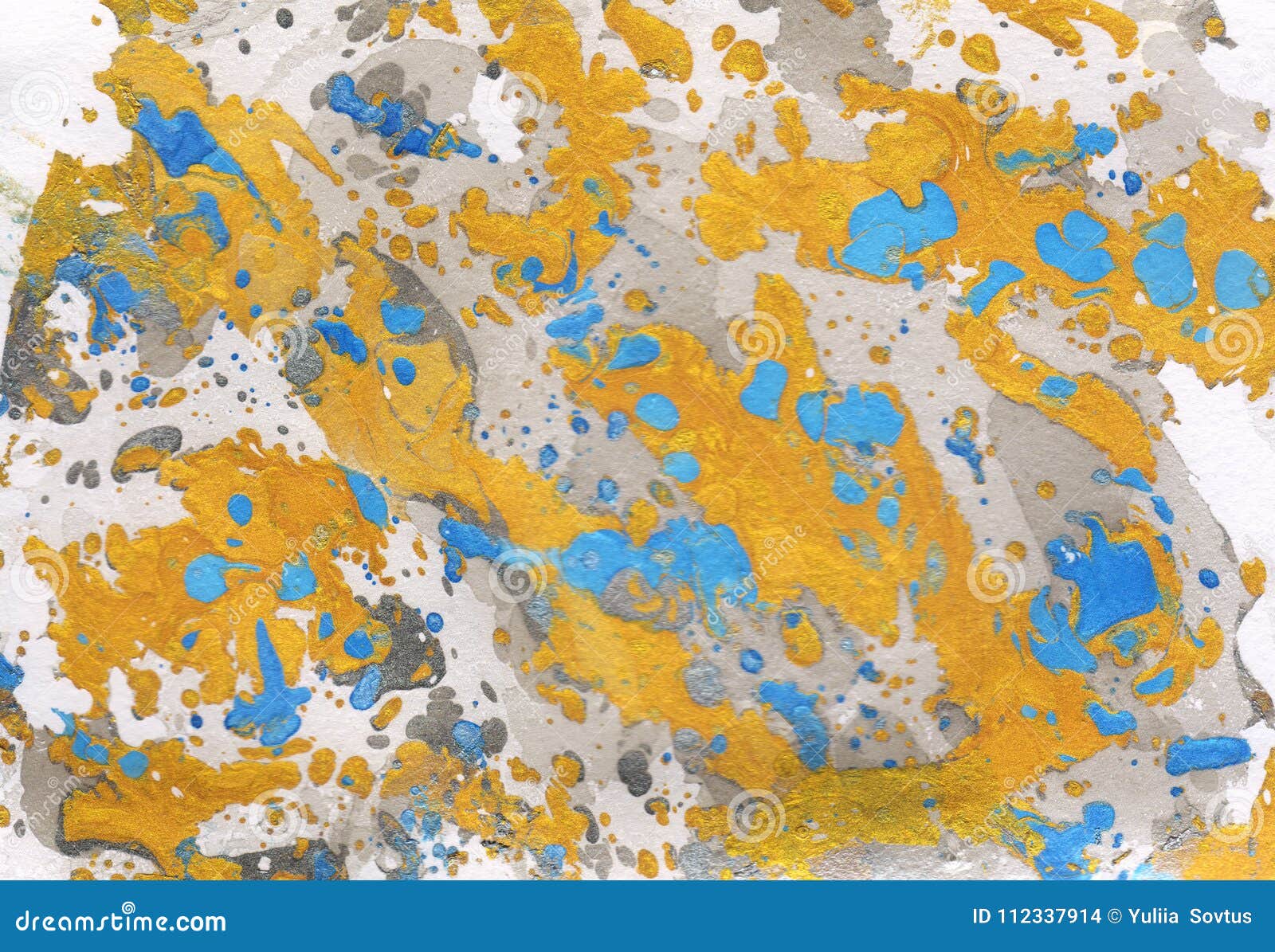 Fondo Pintado a Mano Abstracto Del Azul, Del Oro, Gris Y Blanco Stock ... Fondo Pintado a Mano Abstracto Del Azul, Del Oro, Gris Y Blanco Stock ...