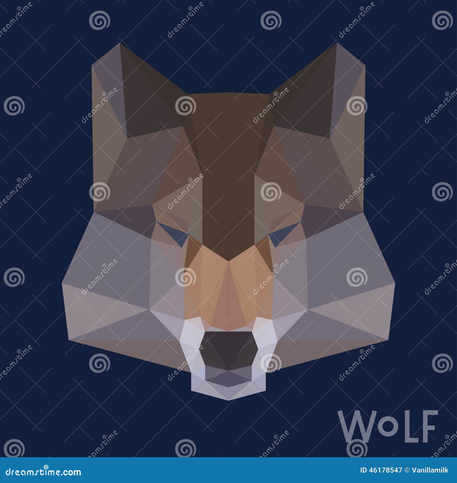 Fondo poligonal del lobo ilustración del vector. Ilustración de salvaje ...