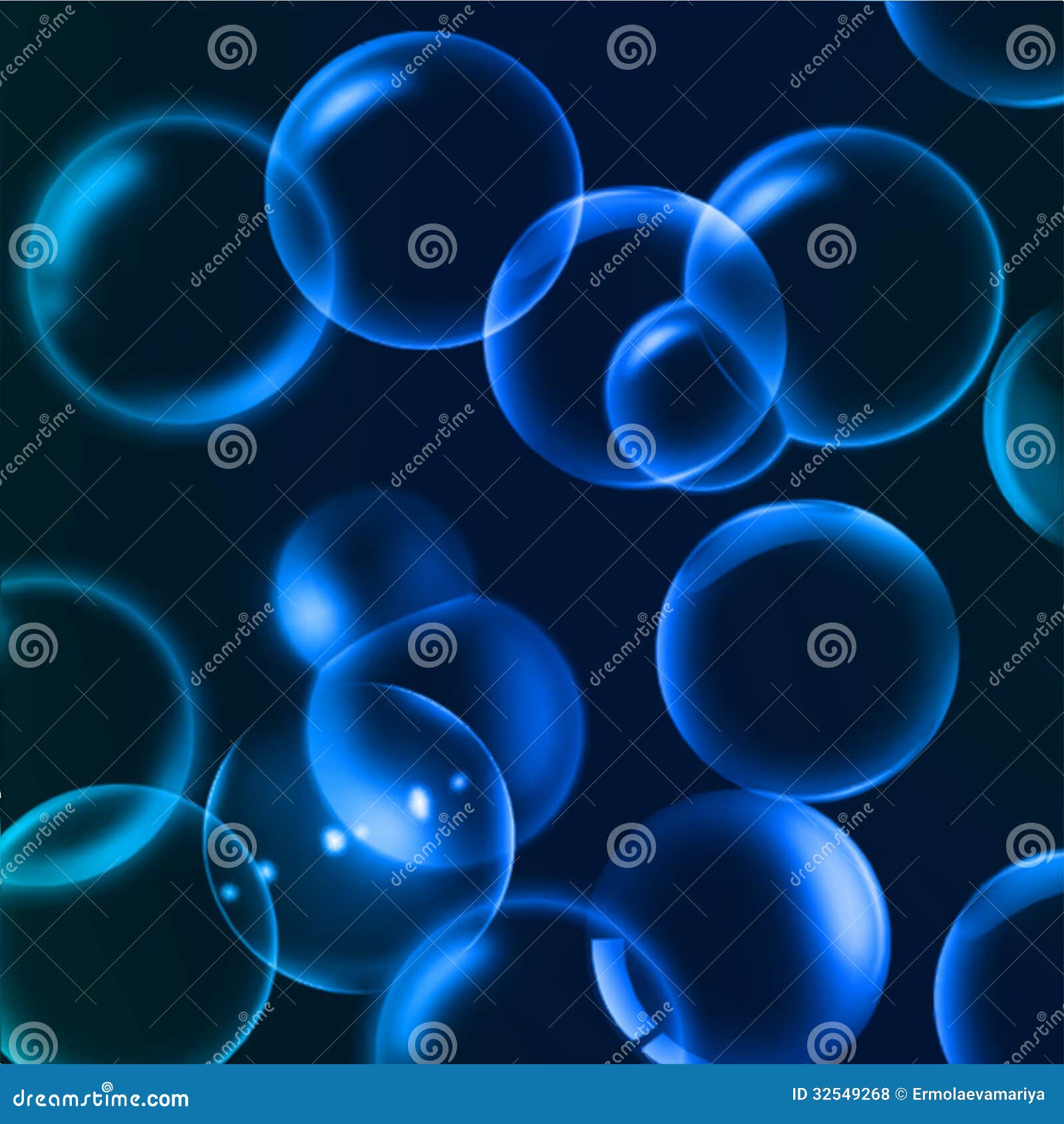 Fondo Profundo Azul Con Las Burbujas. Vector Stock de ilustración ...