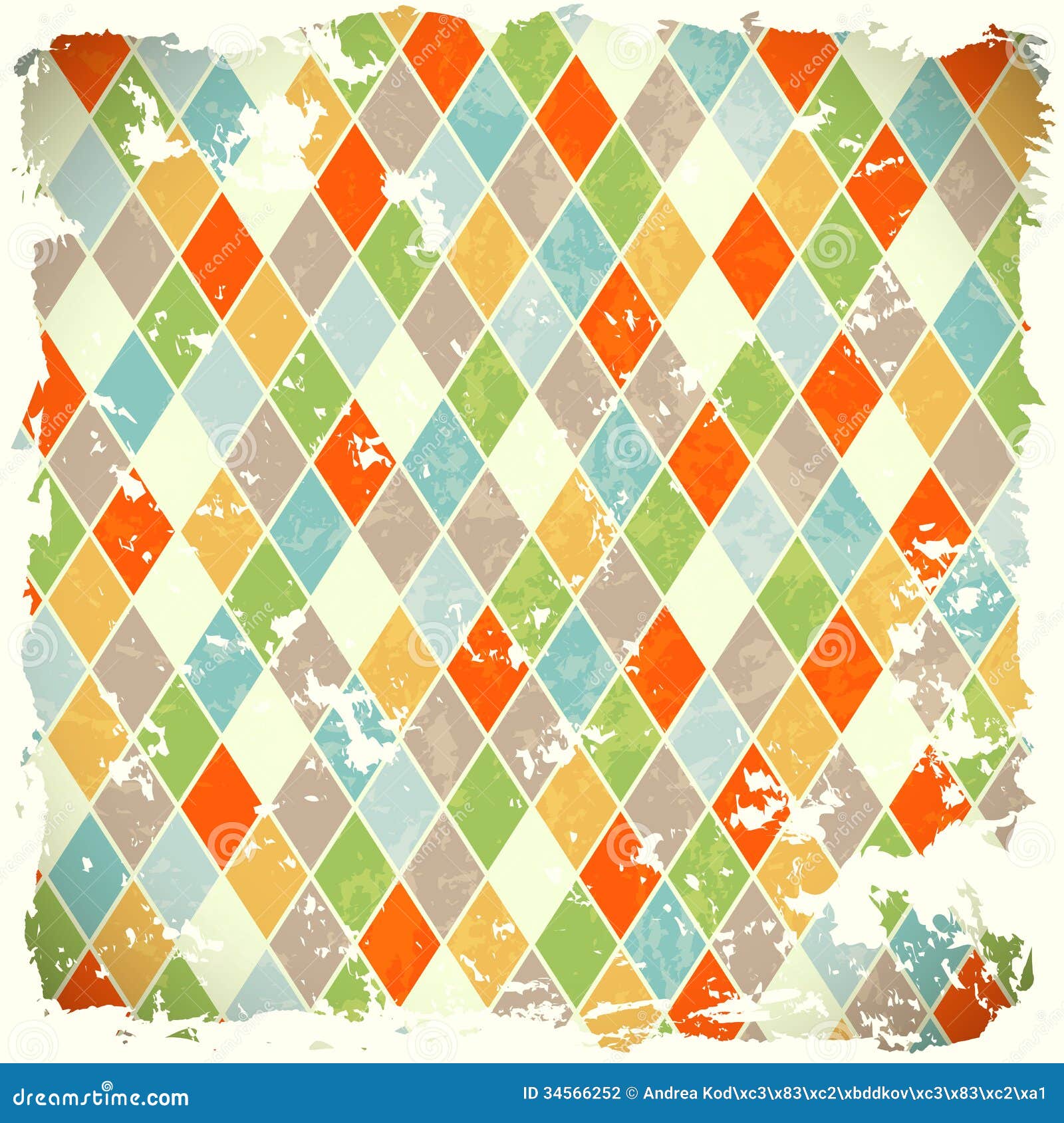 Fondo Retro Con Rombos Coloridos Ilustración del Vector - Ilustración ...