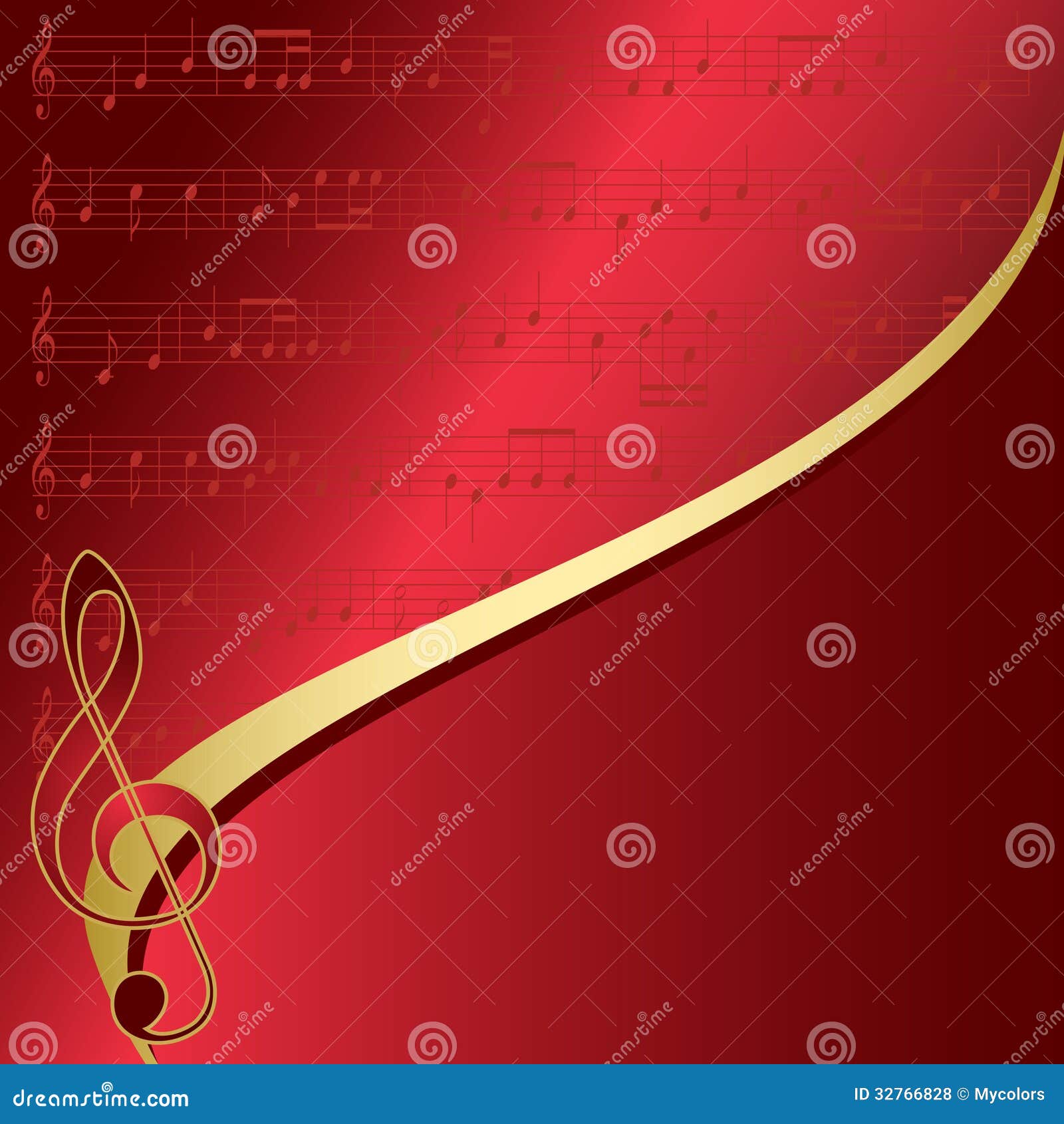 Fondo Rojo Con Las Notas Musicales Ilustración del Vector - Ilustración ...