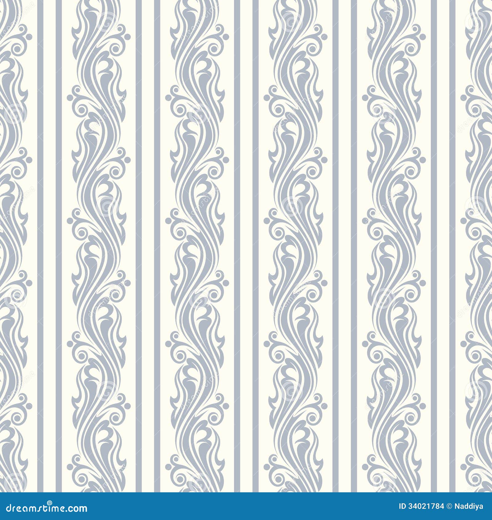 Fondo Senza Cuciture Con Il Modello E La Banda Floreali Illustrazione ...