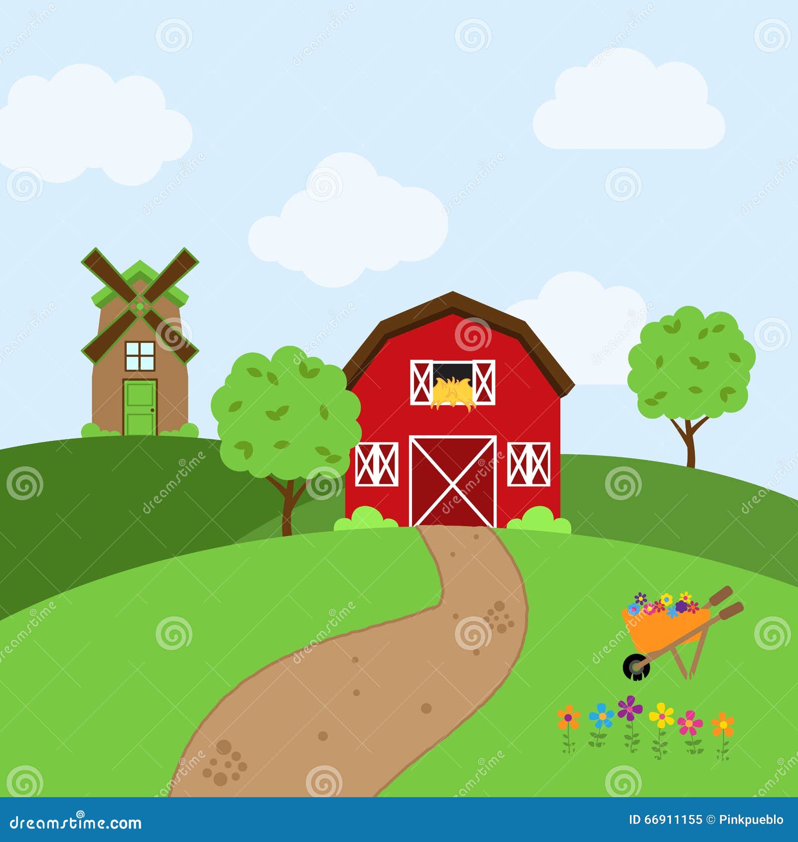 Fondo Temático De La Granja Del Vector Ilustración del Vector ...