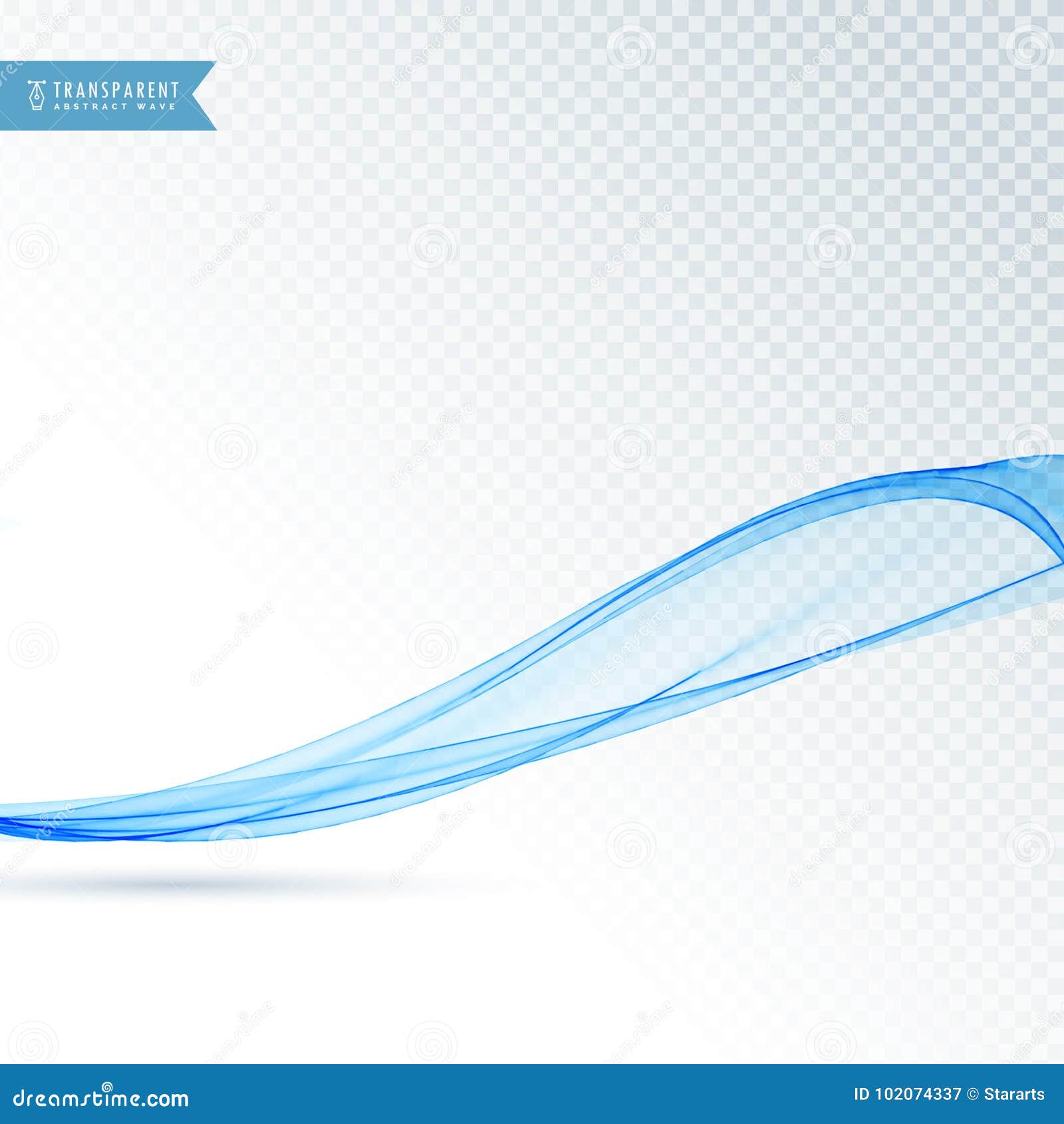 Fondo Transparente Azul Abstracto Del Vector De Onda Ilustración del ...