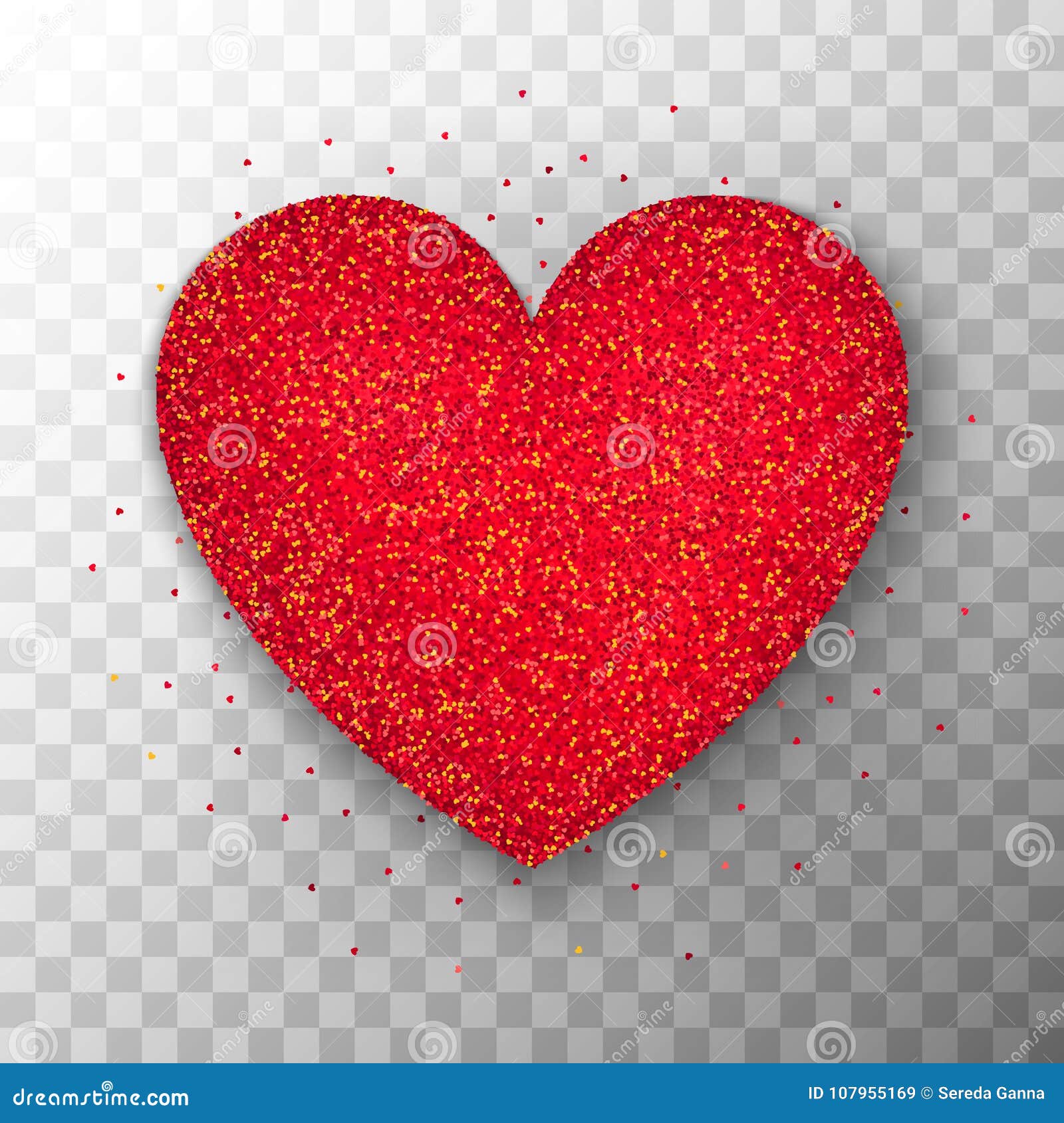 Fondo Transparente Del Corazón Rojo Del Brillo Ilustración del Vector ...