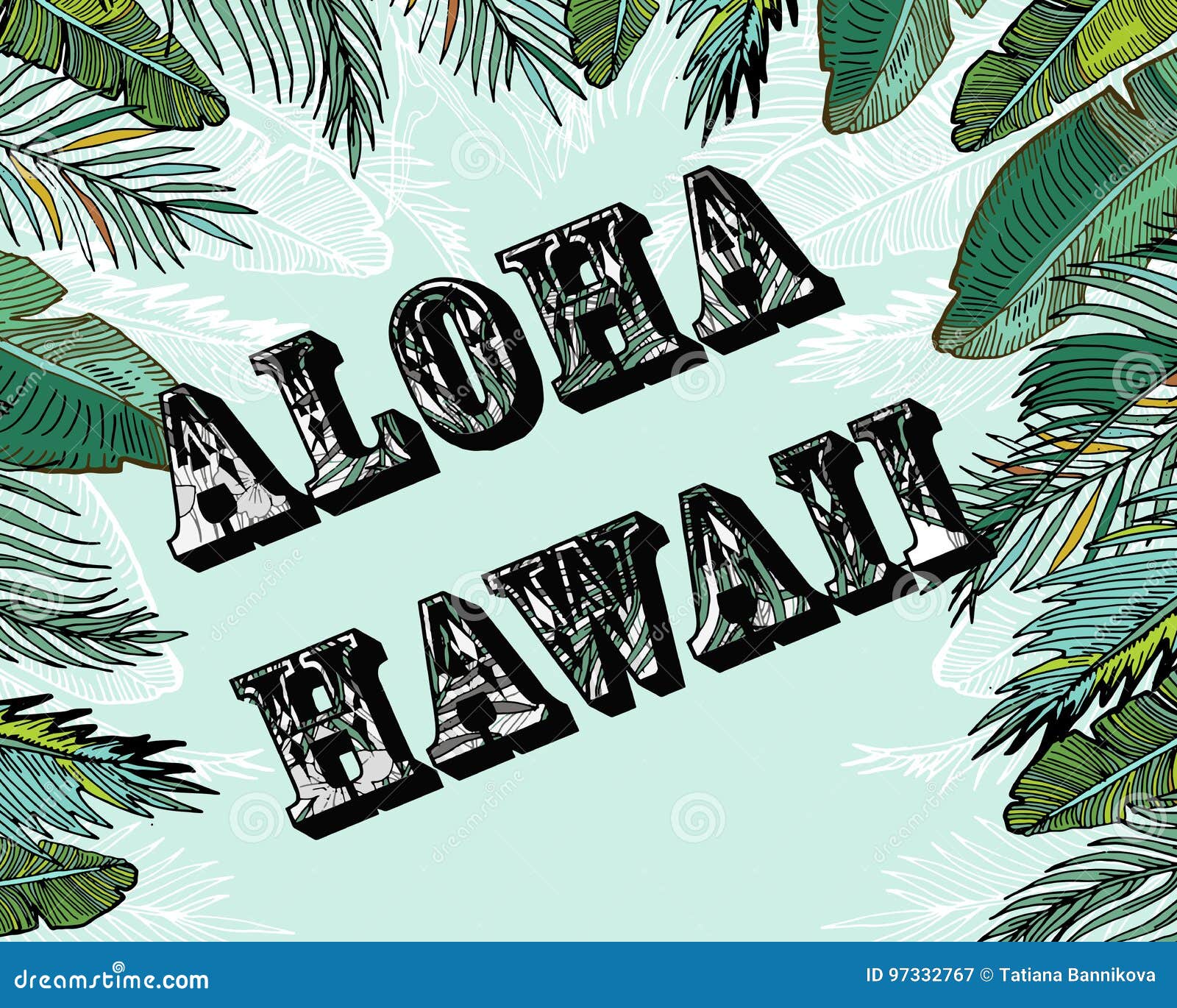Fondo Tropical Aloha Hawaii Ilustración del Vector - Ilustración de ...