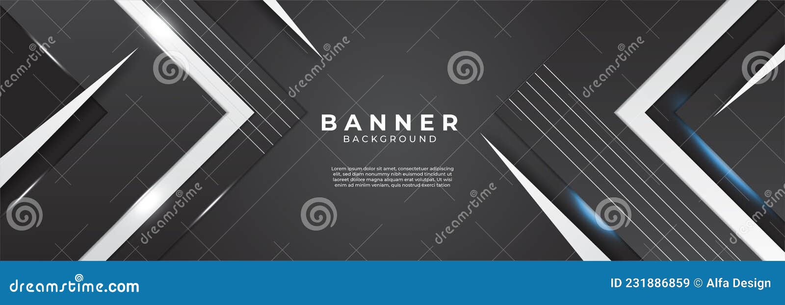 Fondo Vectorial De Banner Negro Simple Moderno Ilustración del Vector ...