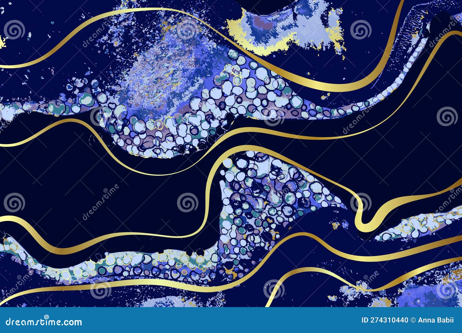 Fondo Vectorial De Color Azul Oscuro Y Dorado Ilustración del Vector ...