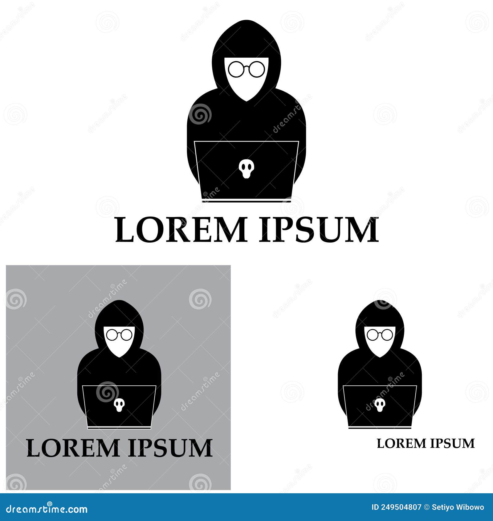 Fondo Vectorial Del Logotipo Del Icono De Hacker Stock de ilustración ...